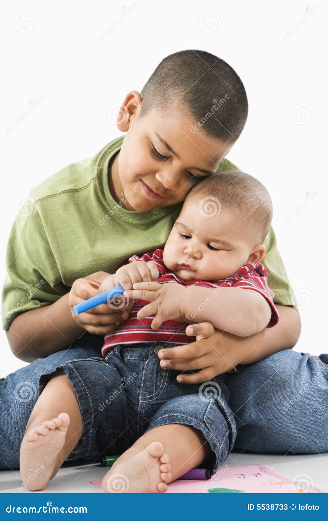 Hispanic Brothers Cuddling. Stock Image - Image of people, baby: 5538733