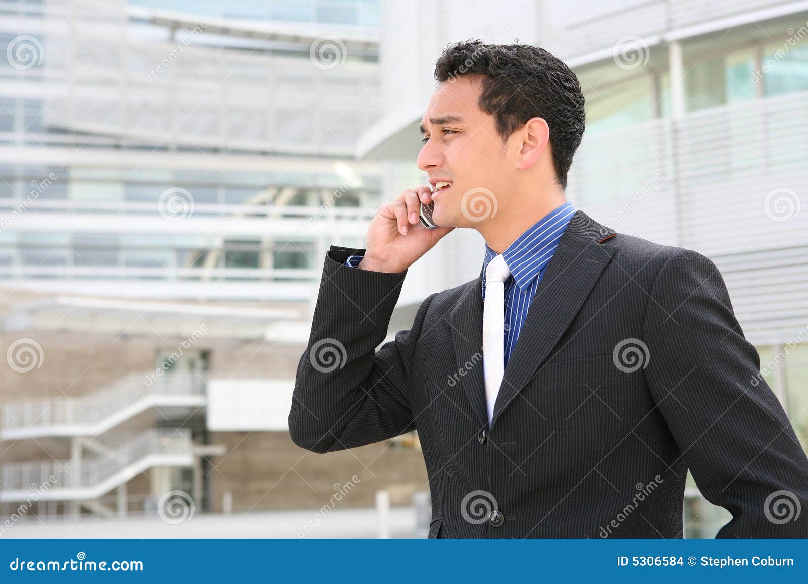 Hispanic Business Man on Cell Phone Stock Photo - Image of latino ...