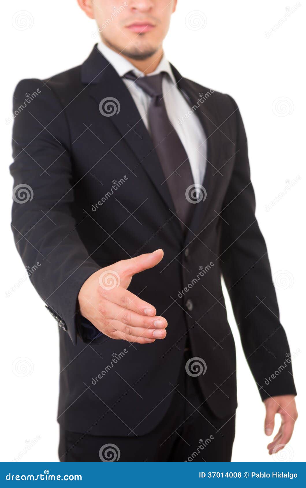 Hispanic Business Man Giving a Handshake Stock Photo - Image of ...