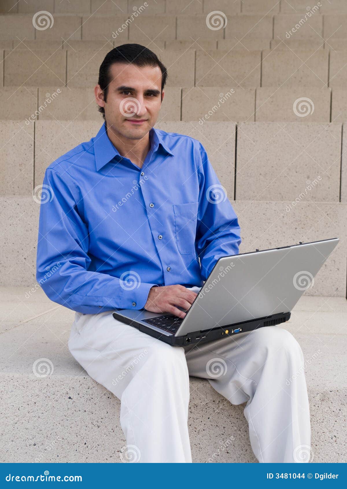 Hispanic Businessman - Laptop Stock Photo - Image of male ...