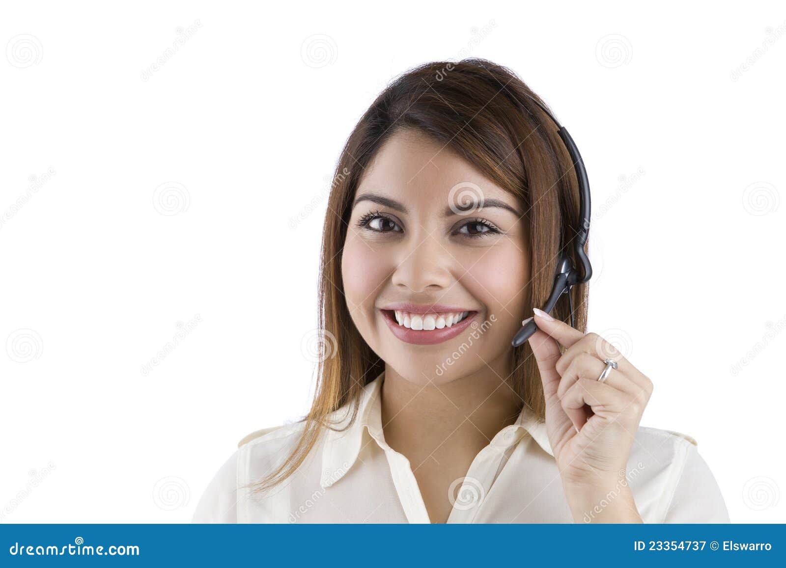 Hispanic Call-center Employee Stock Image - Image of secretary ...