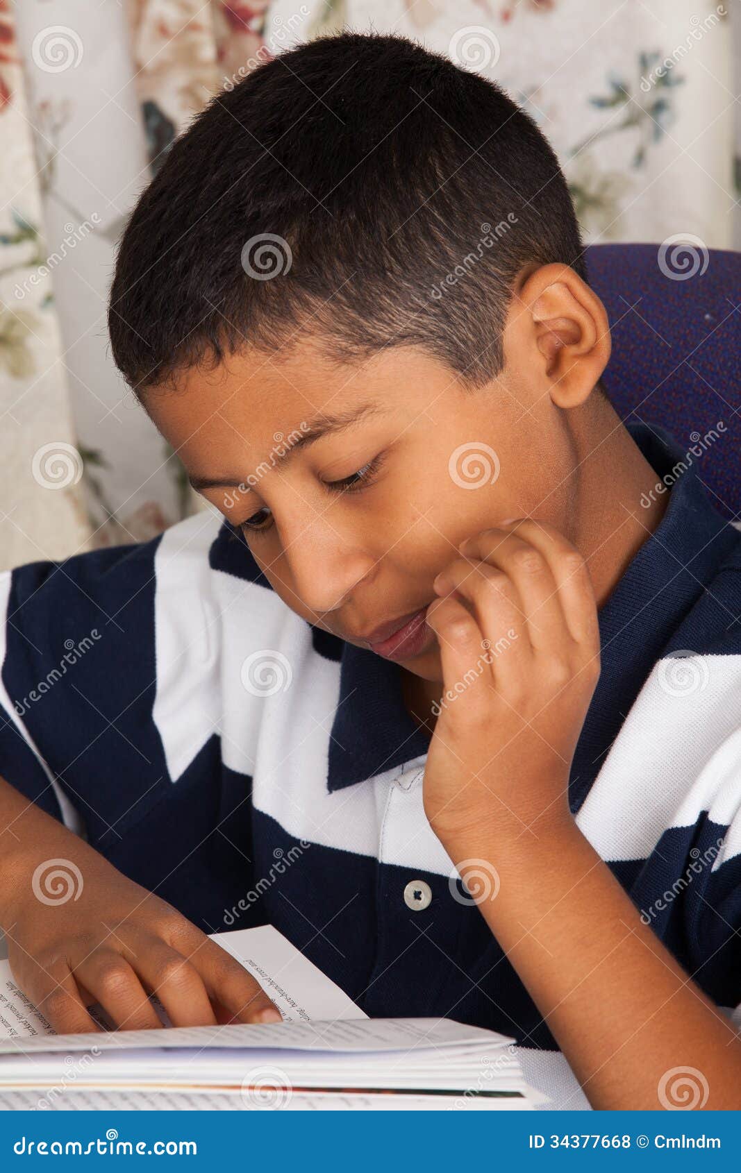 Hispanic Child Reading stock photo. Image of homework - 34377668