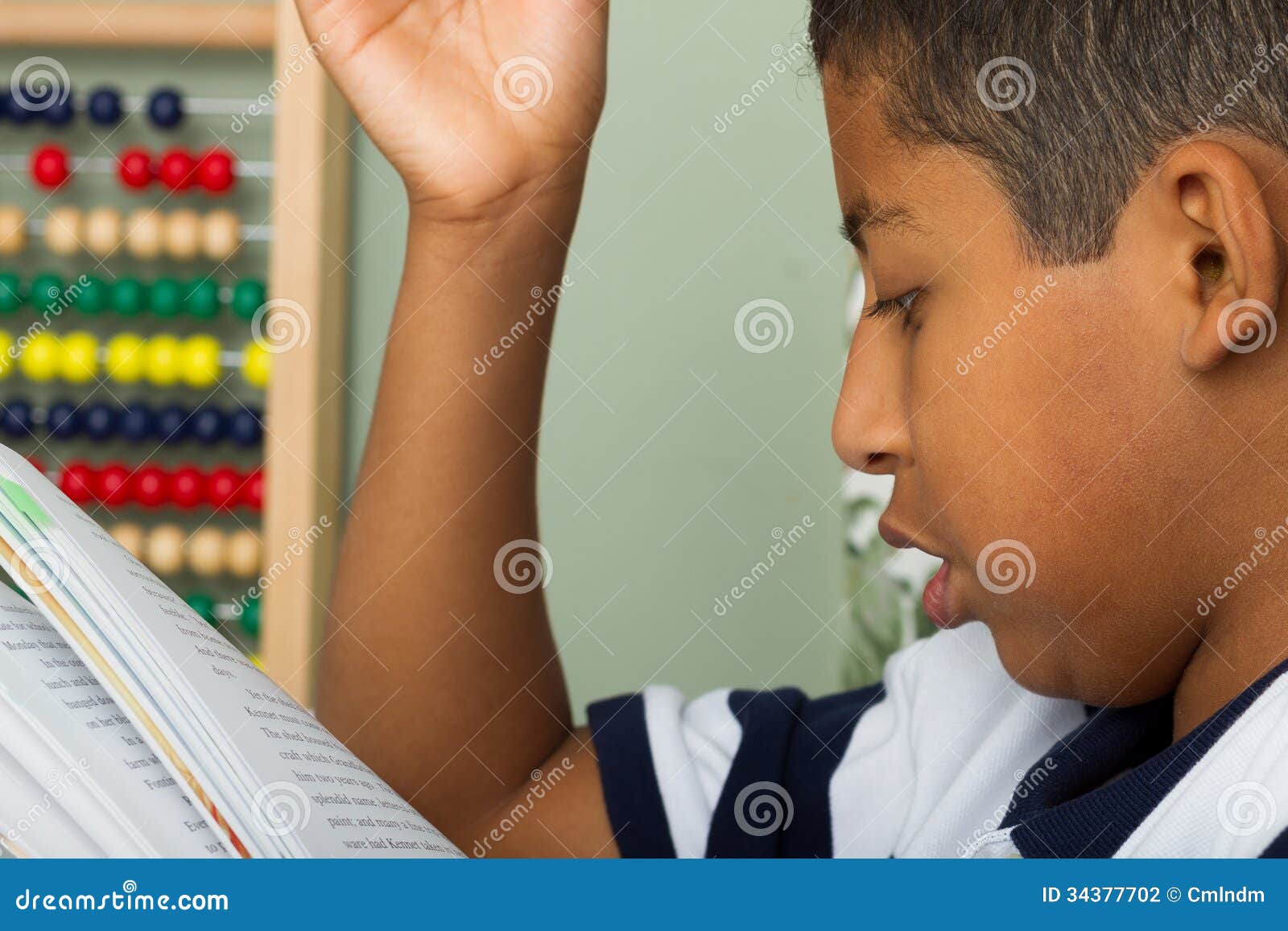 Hispanic Child Reading stock photo. Image of reading - 34377702
