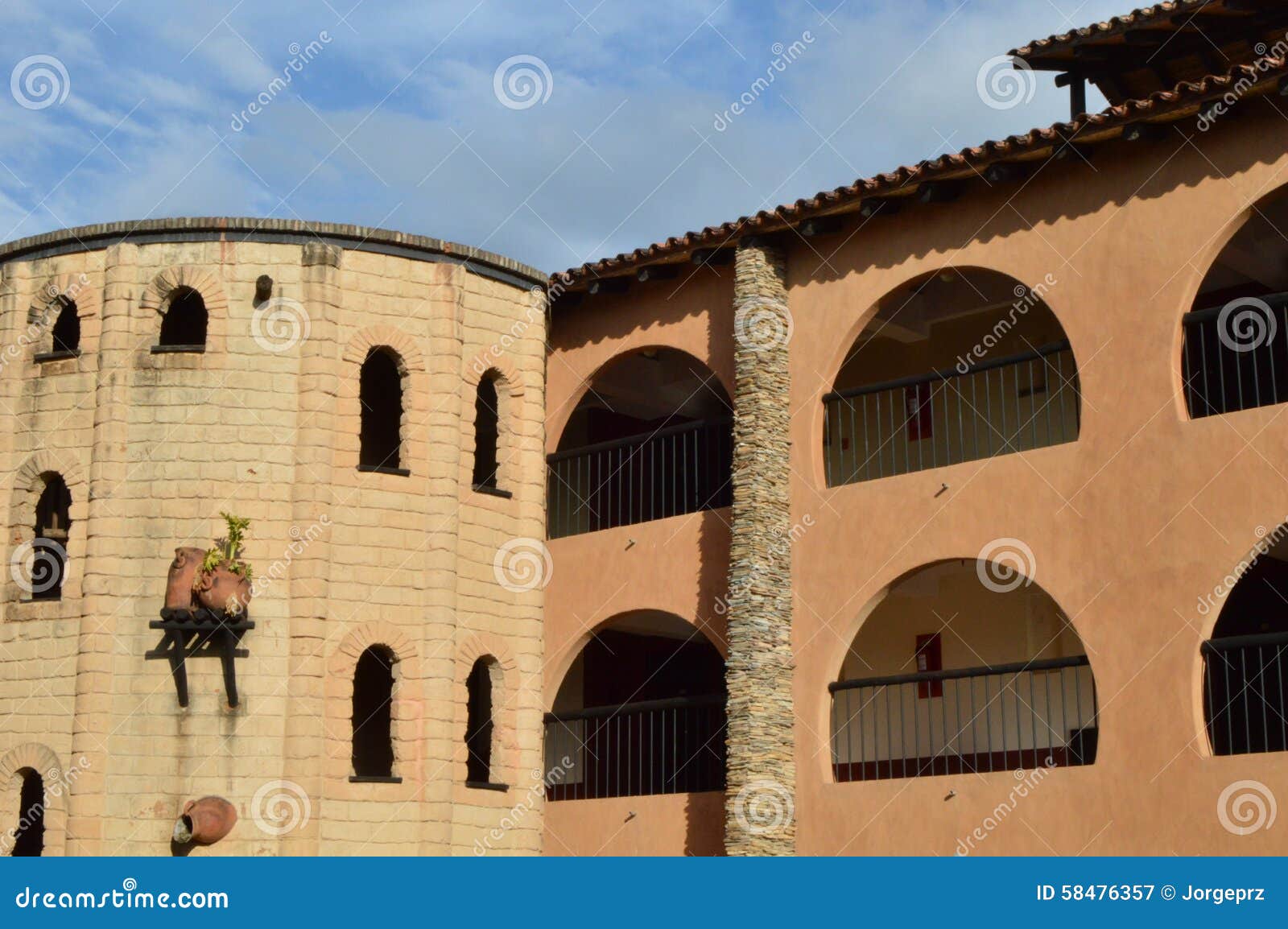 Hispanic colonial building stock image. Image of spanish - 58476357