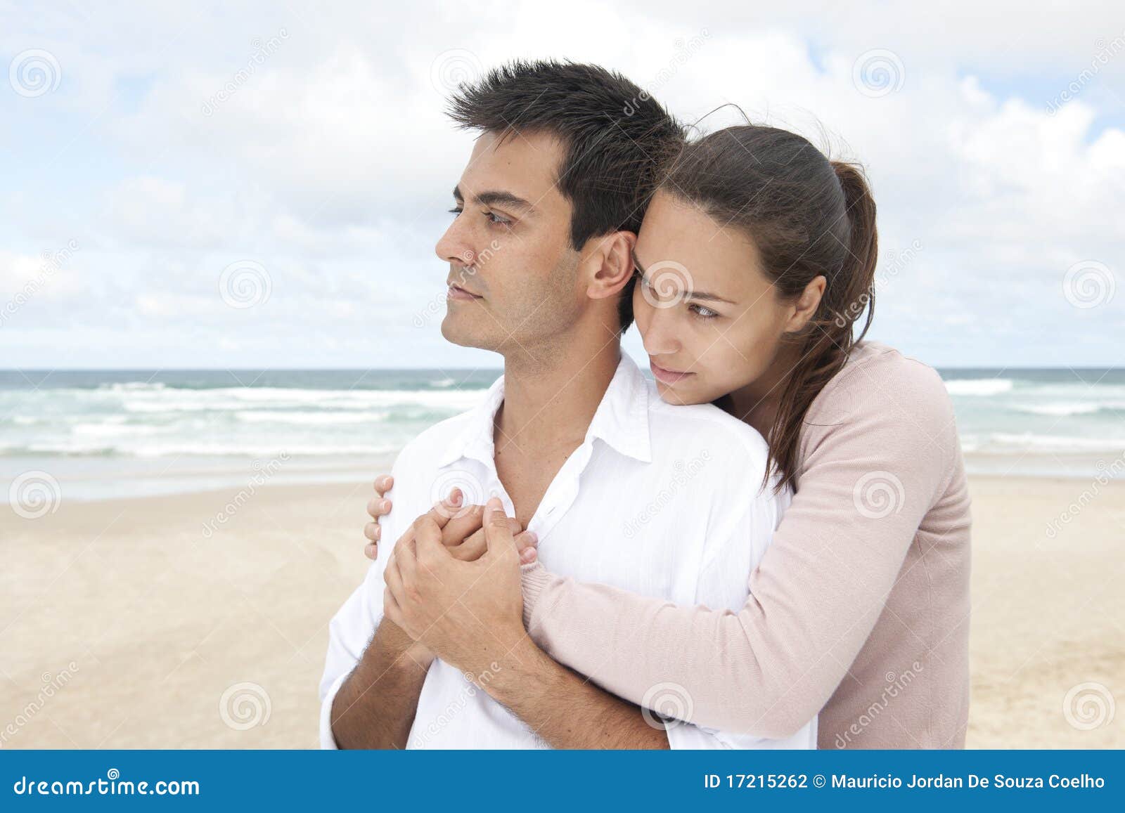 Hispanic Couple Bonding on Beach Stock Photo - Image of calm, people ...