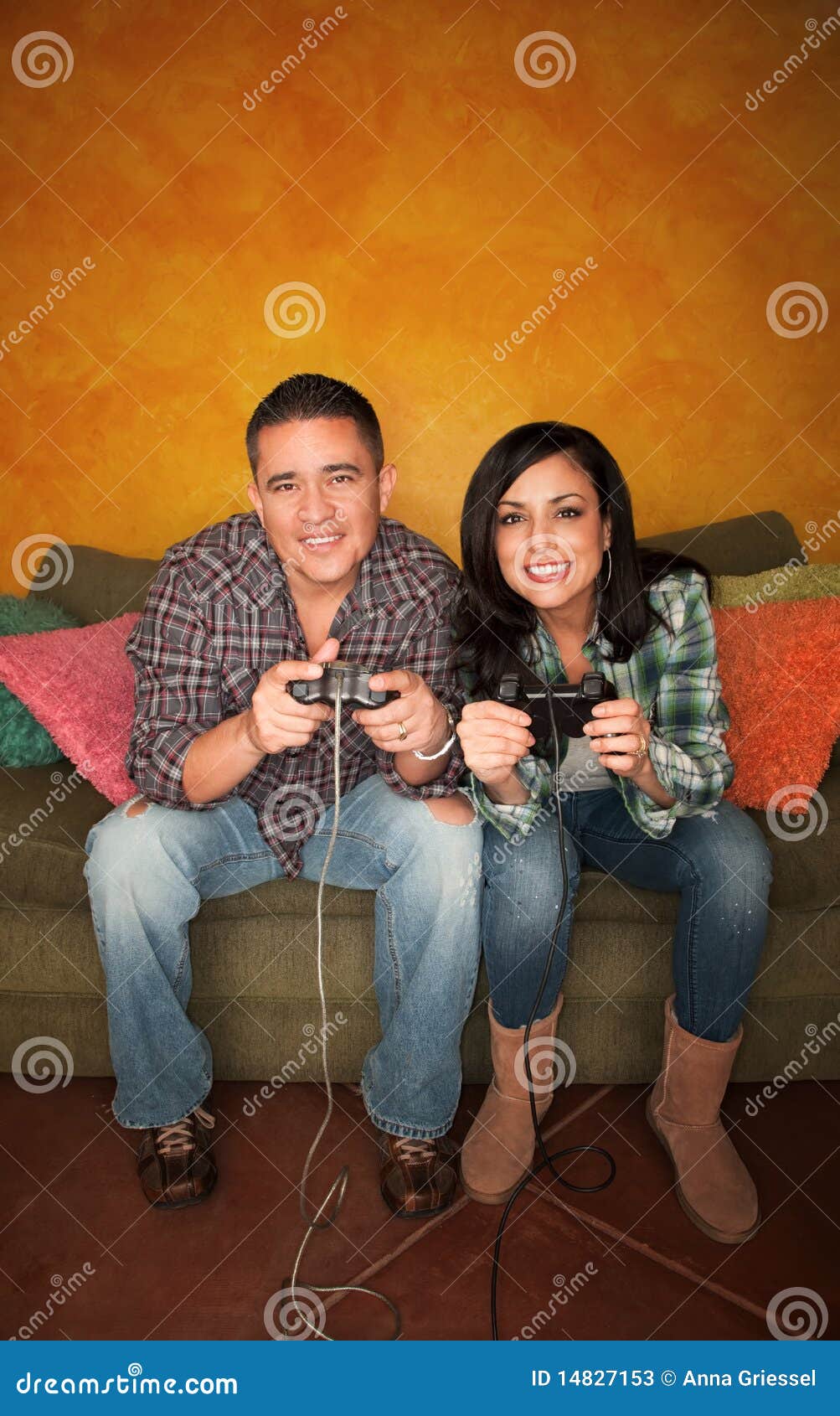 Hispanic Couple Playing Video Game Stock Image - Image of mexican ...