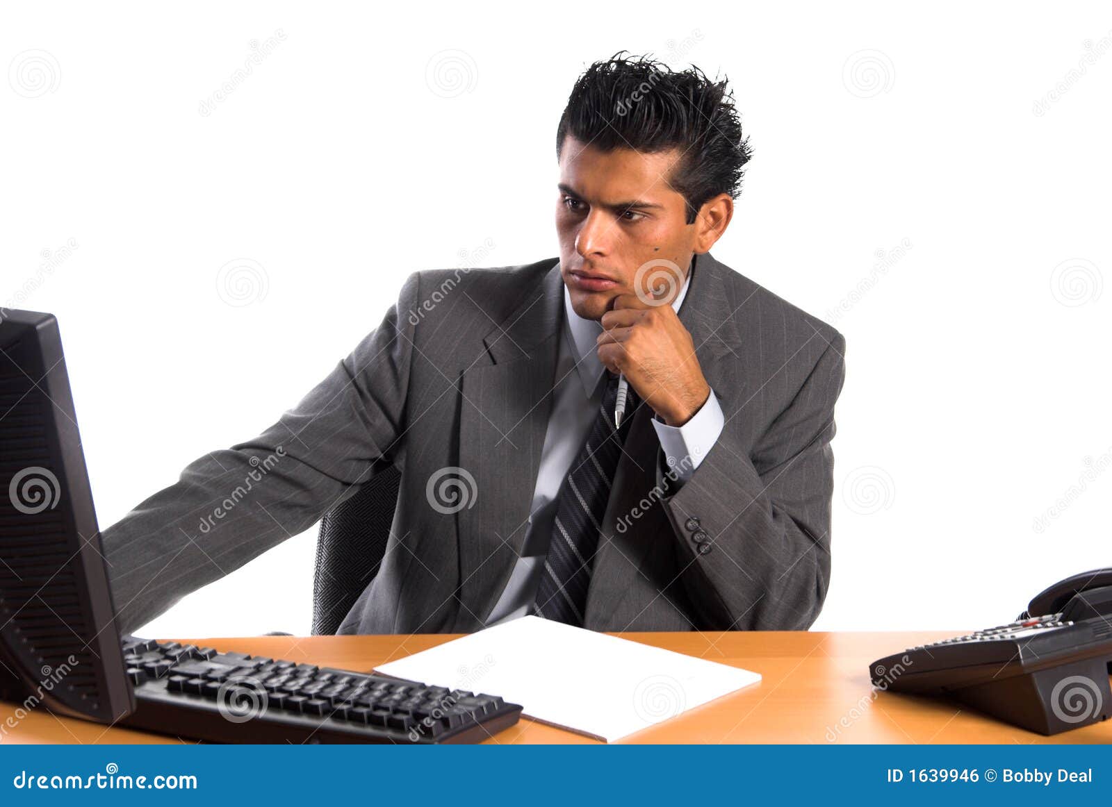 Hispanic Executive stock photo. Image of cell, white, typing - 1639946