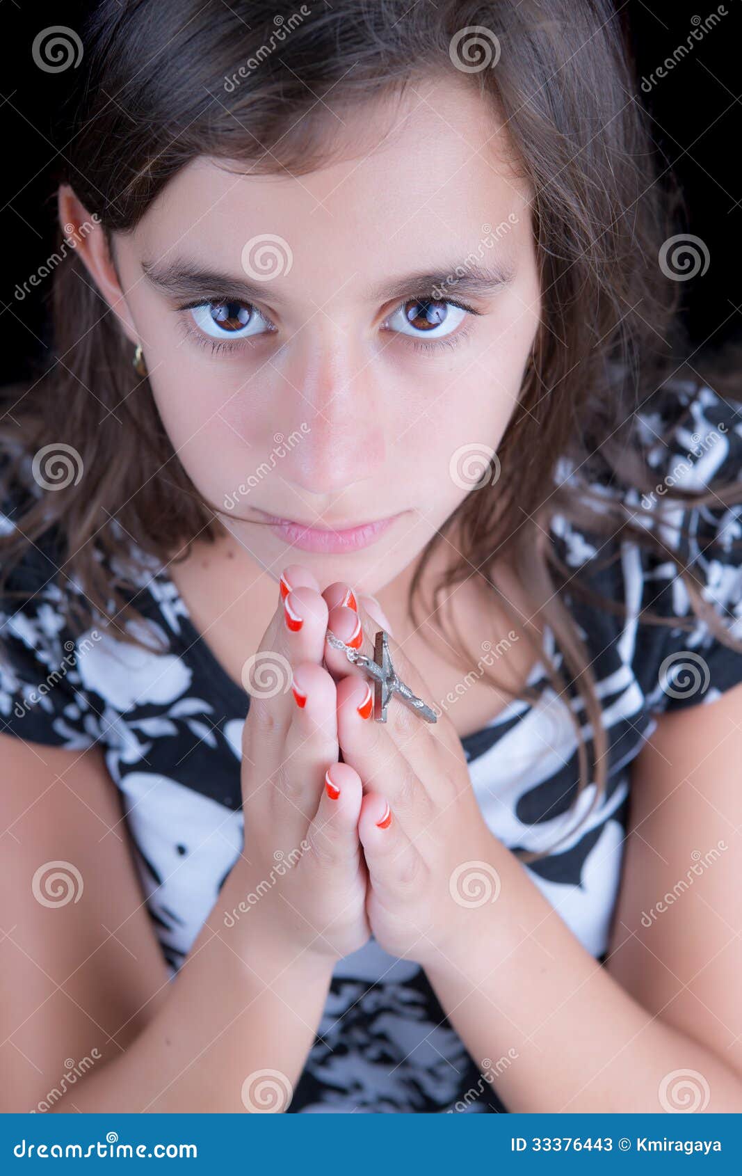 Hispanic Girl Praying Crucifix Stock Photos - Free & Royalty-Free Stock ...