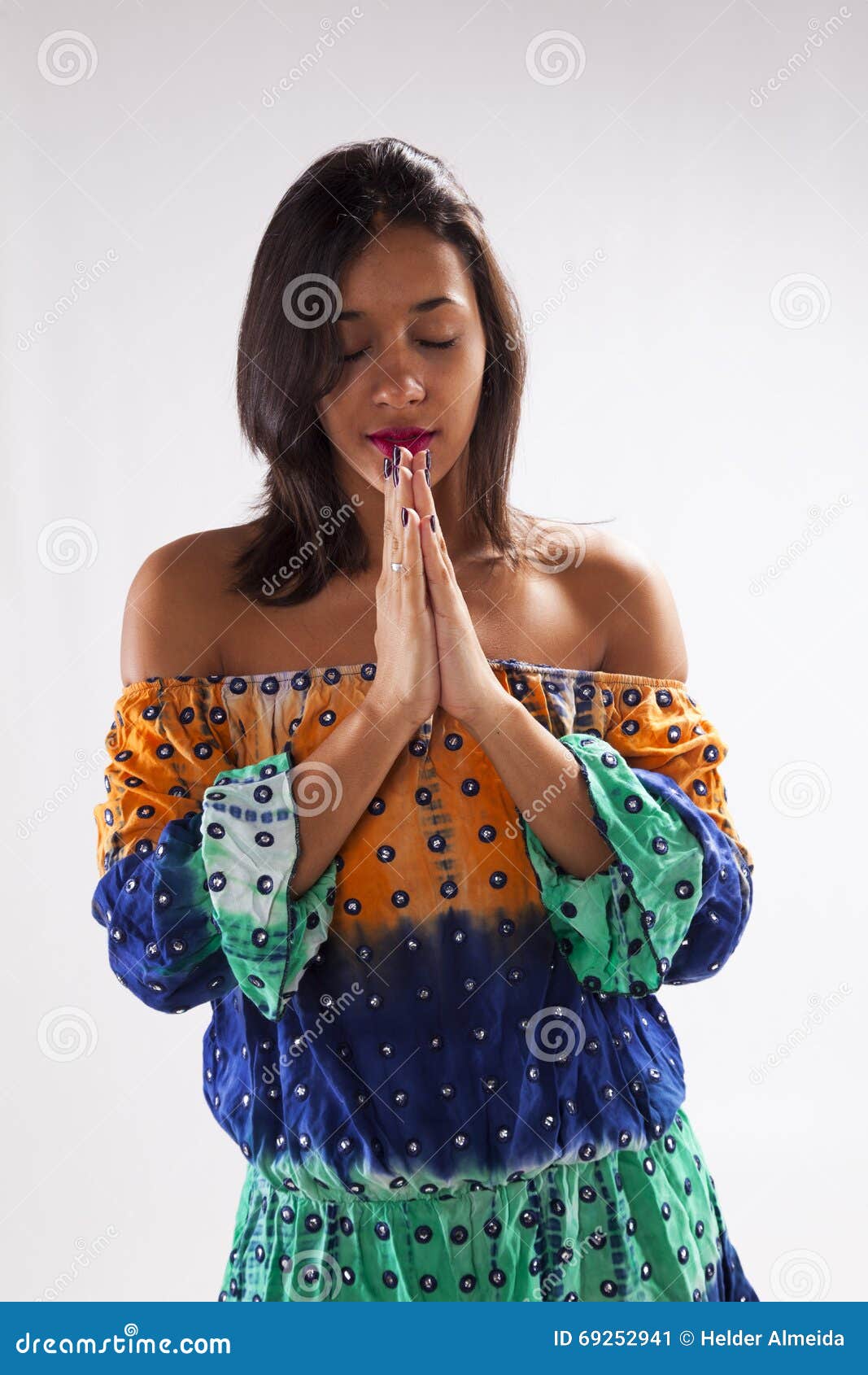 Hispanic girl praying stock image. Image of appeal, faith - 69252941