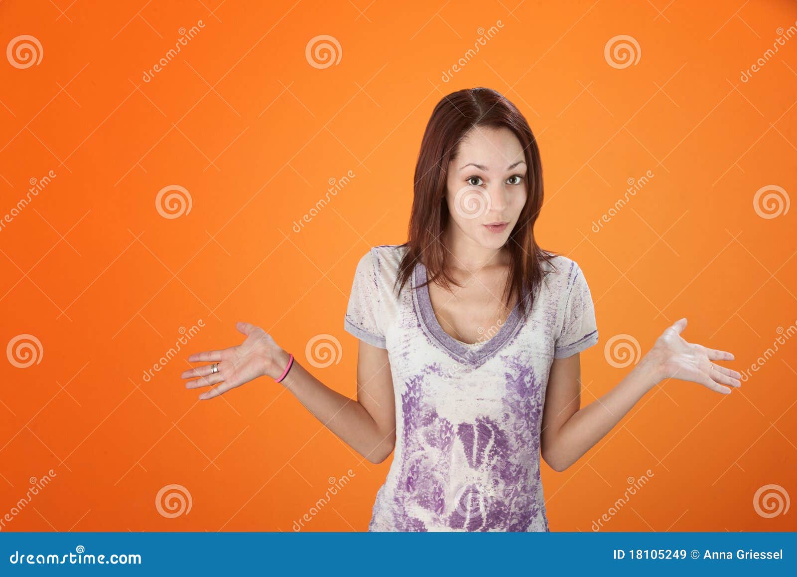 Hispanic Girl Shows Empty Hands Stock Image - Image of latino, goof ...