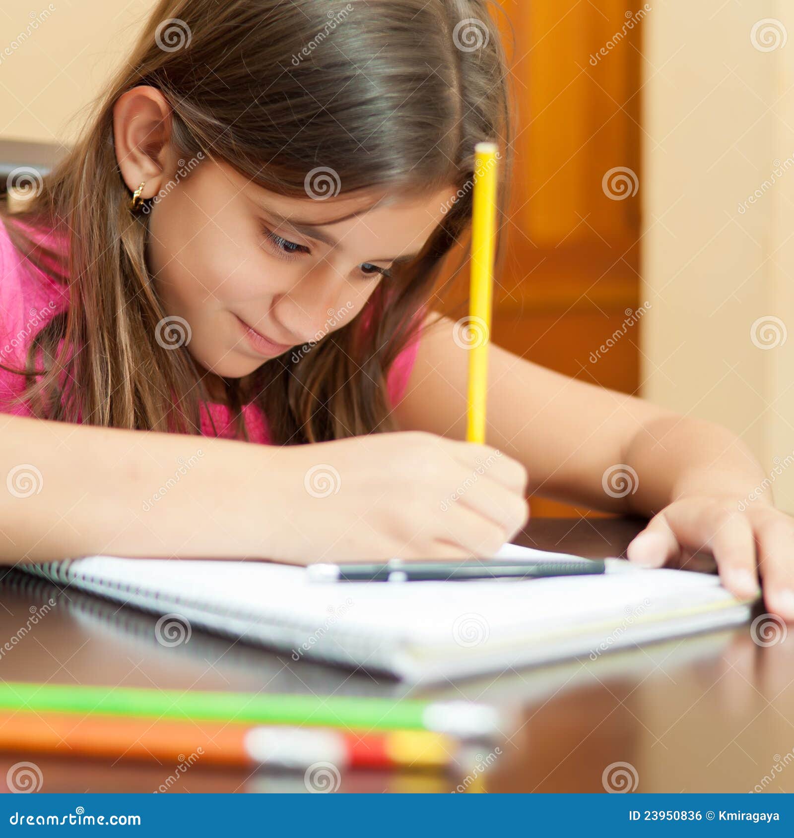 Hispanic Girl Working on Her Art Project Stock Photo - Image of culture ...