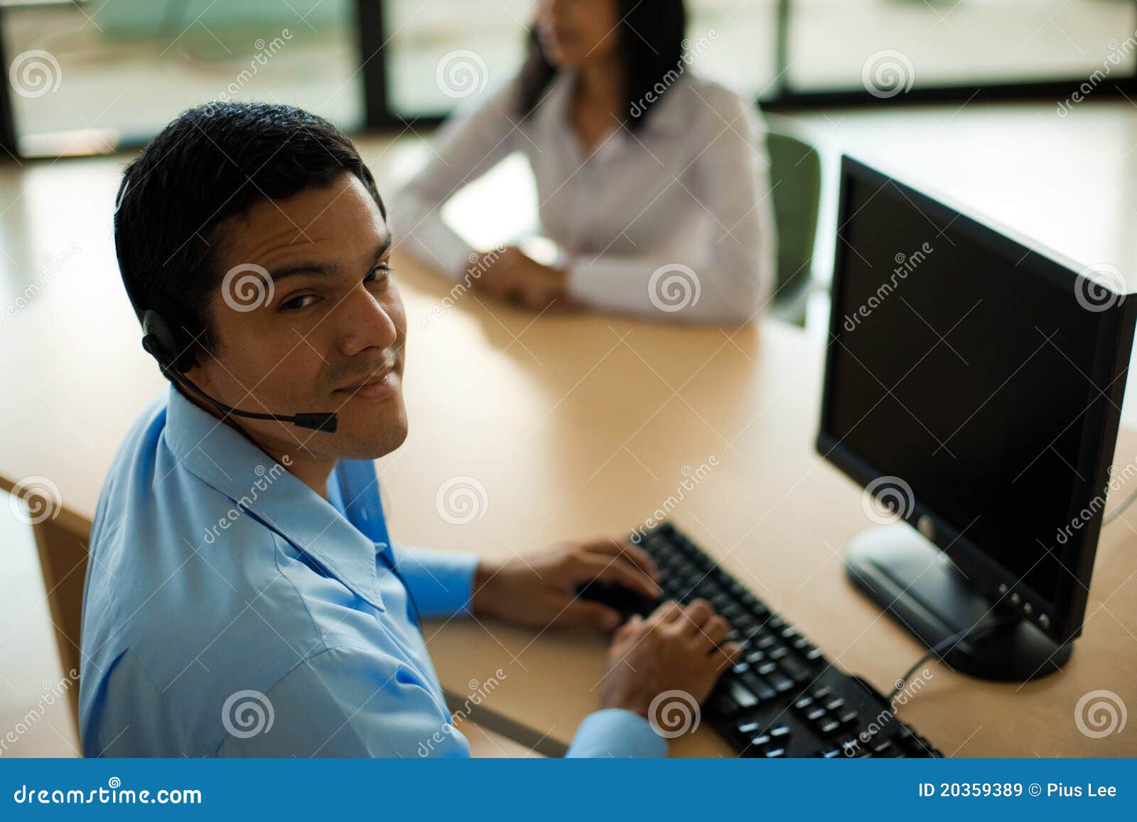 Hispanic Male Customer Service Rep Headset Stock Photos - Free ...