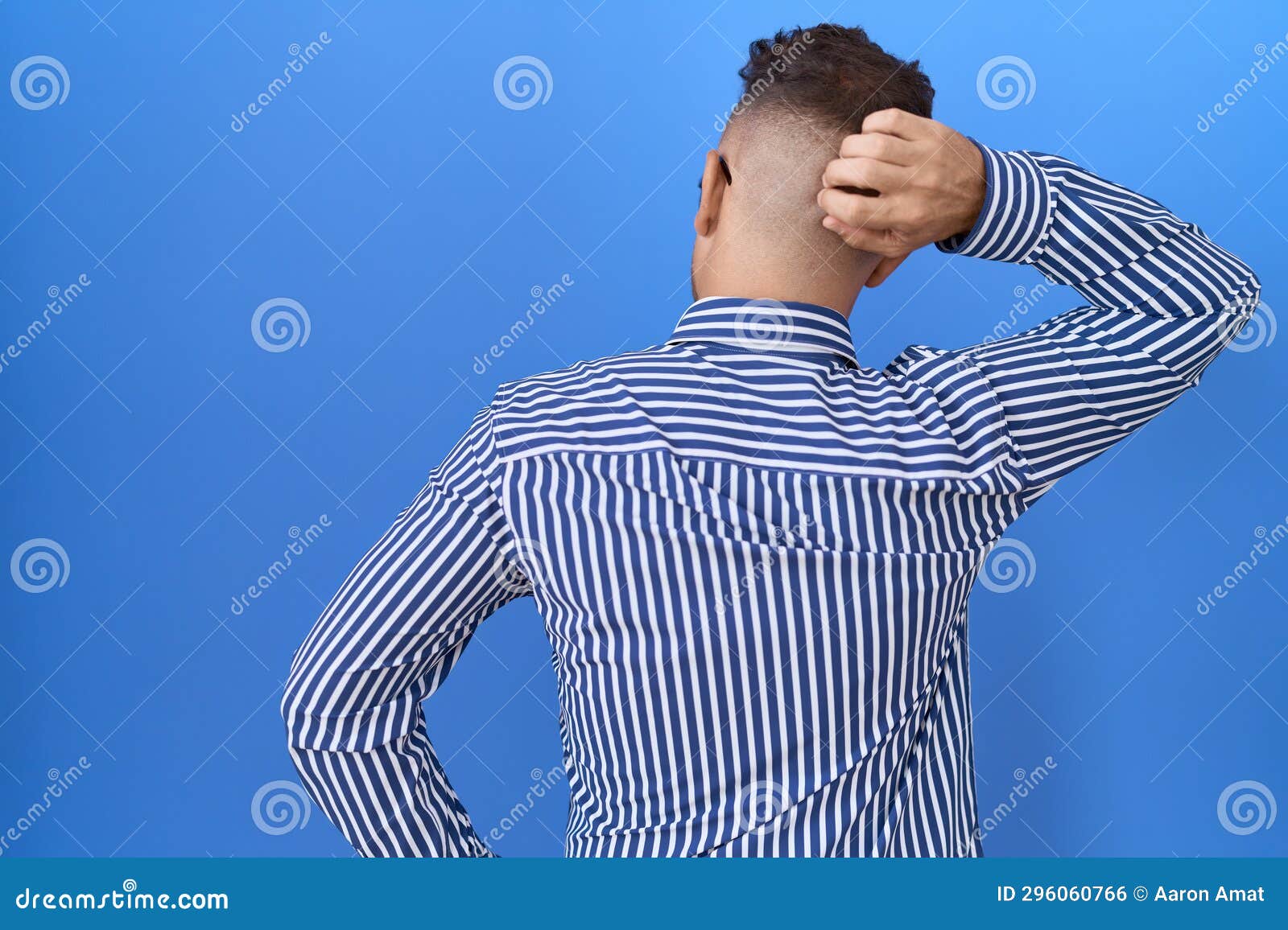 Hispanic Man with Beard Wearing Glasses Backwards Thinking about Doubt ...