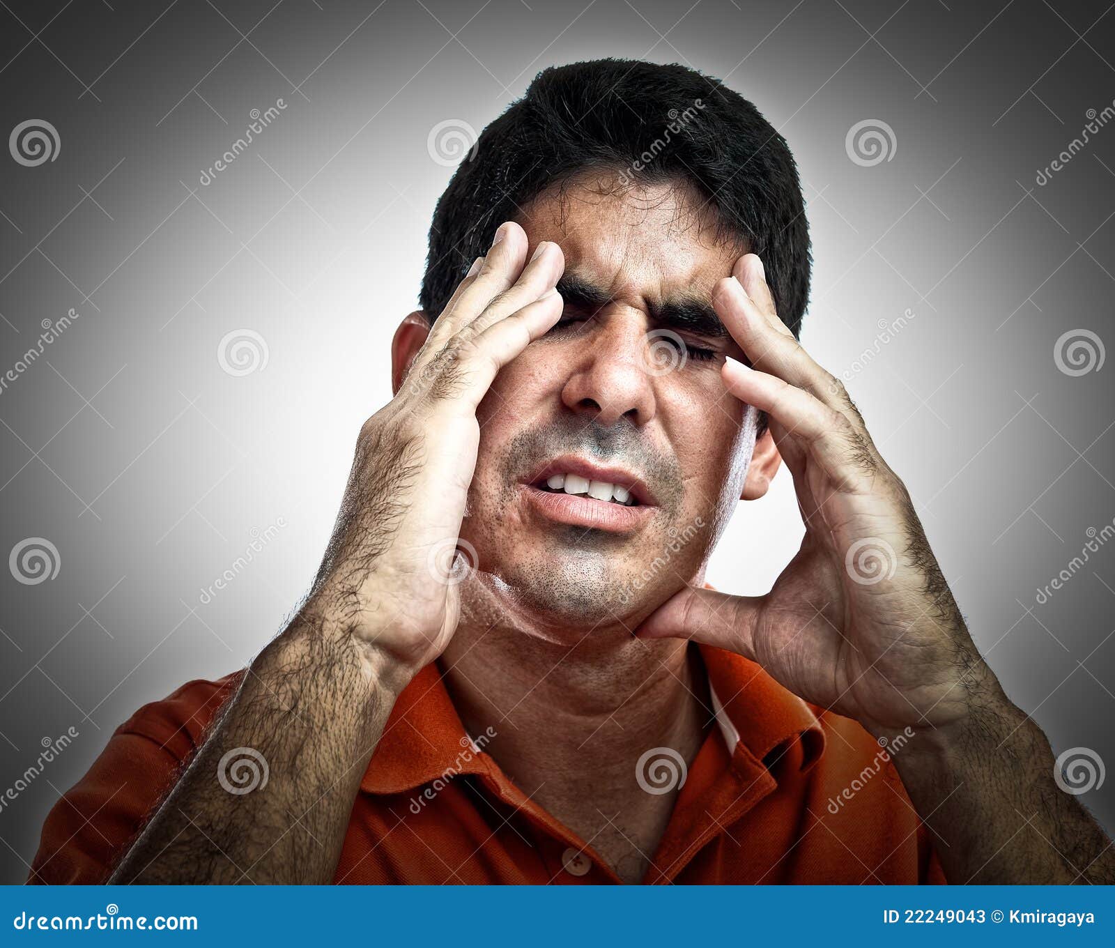 Hispanic Man with a Headache Stock Image - Image of pain, ache: 22249043