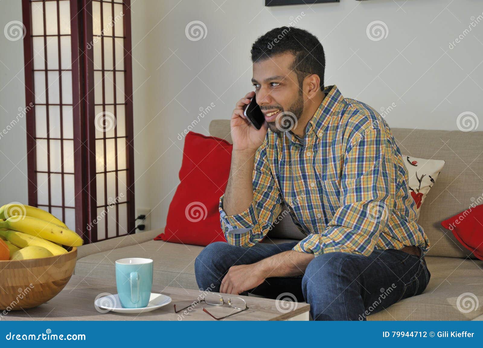 Hispanic Man Speaking on Mobile Phone Stock Photo - Image of talking ...
