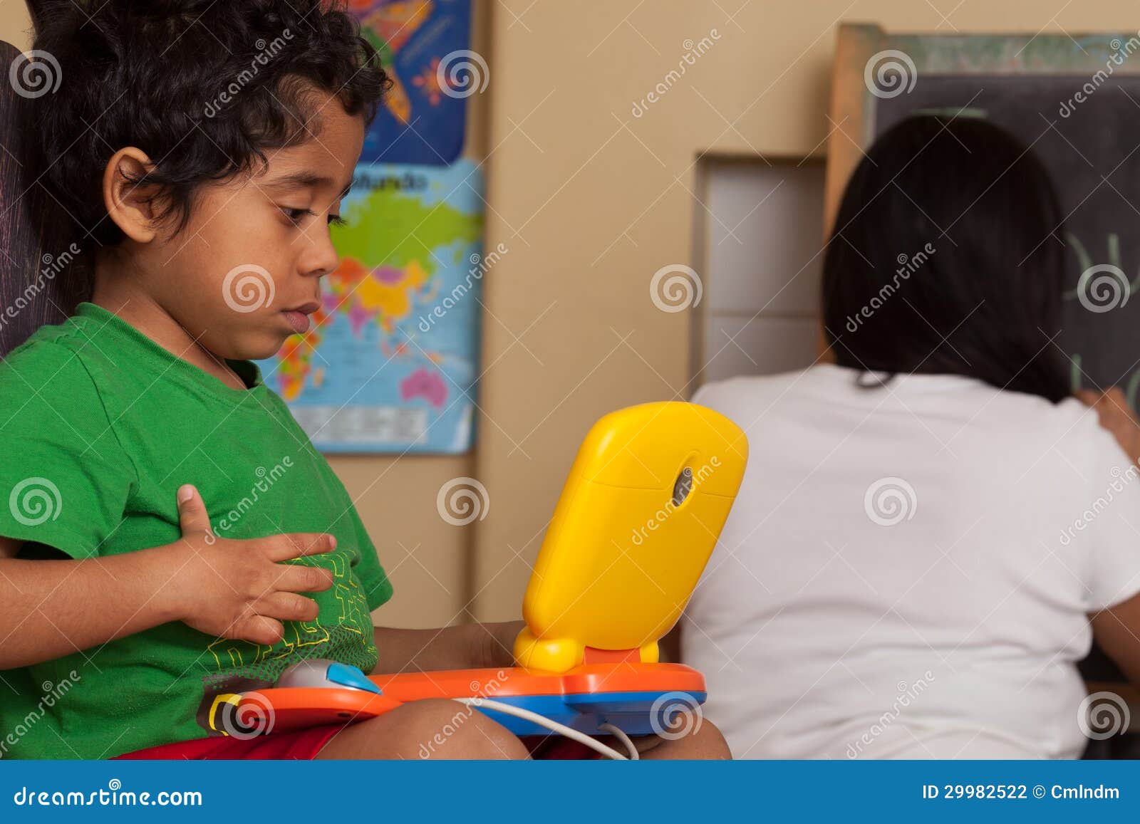 Hispanic Child Learning stock photo. Image of computer - 29982522