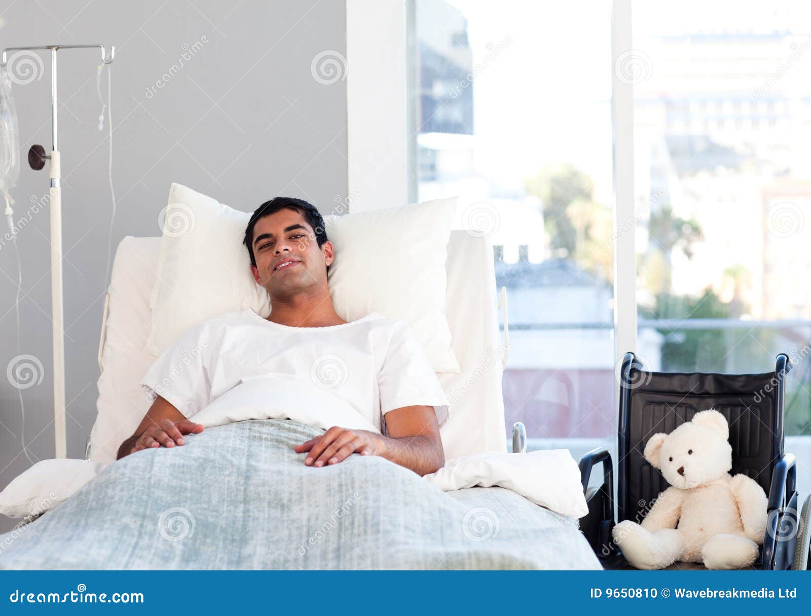 Hispanic Patient Resting in Bed Stock Photo - Image of room, lying: 9650810