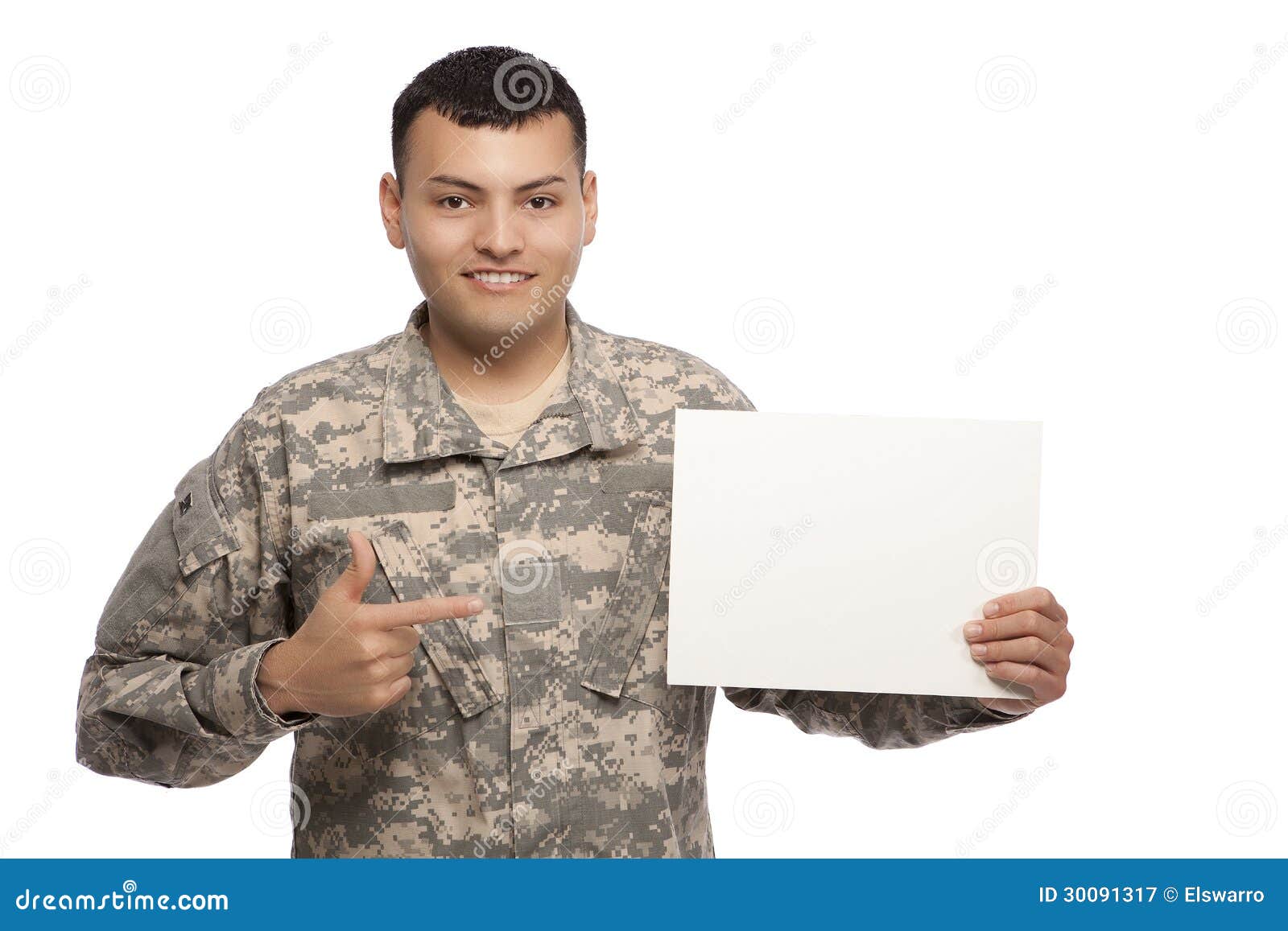 Soldier Pointing To a Blank Sign Stock Image - Image of latin ...