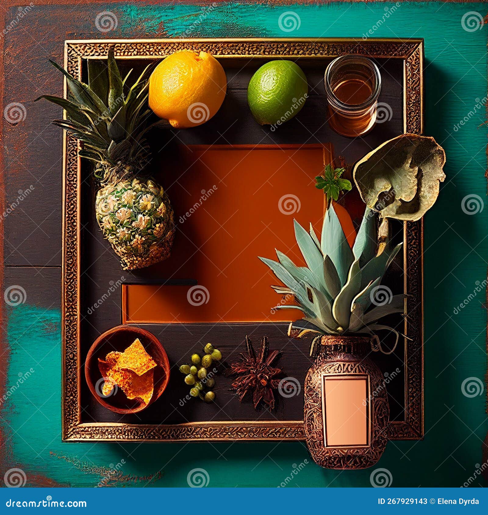 Hispanic Still Life, Top View, AI Generated Stock Image - Image of ...