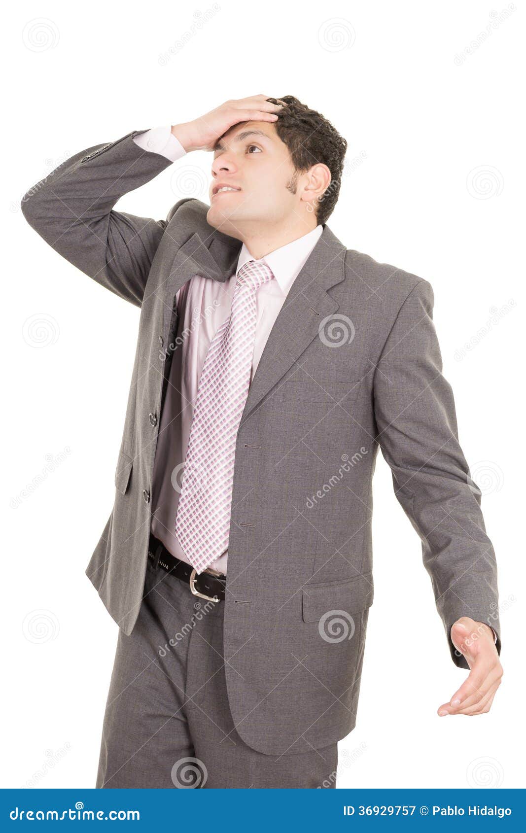 Hispanic Stressed Businessman in Suit Stock Image - Image of male ...