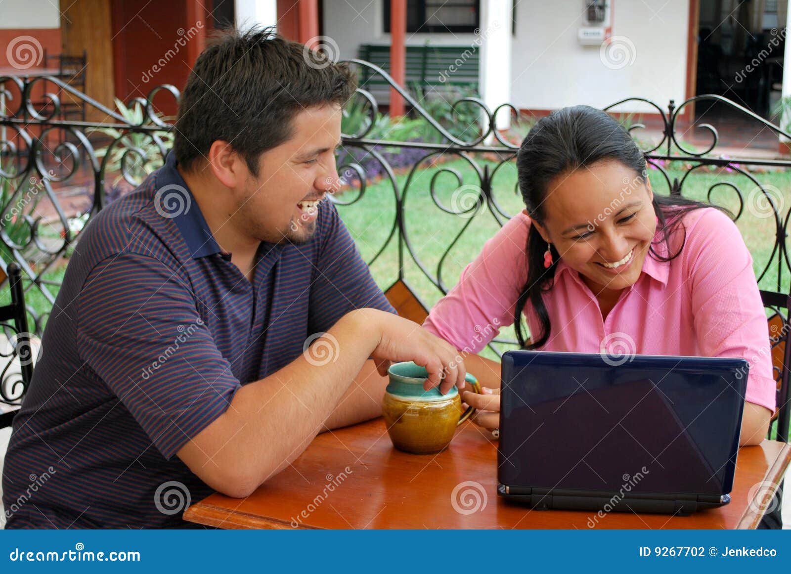 Hispanic Students on a Laptop Stock Photo - Image of mini, latin: 9267702