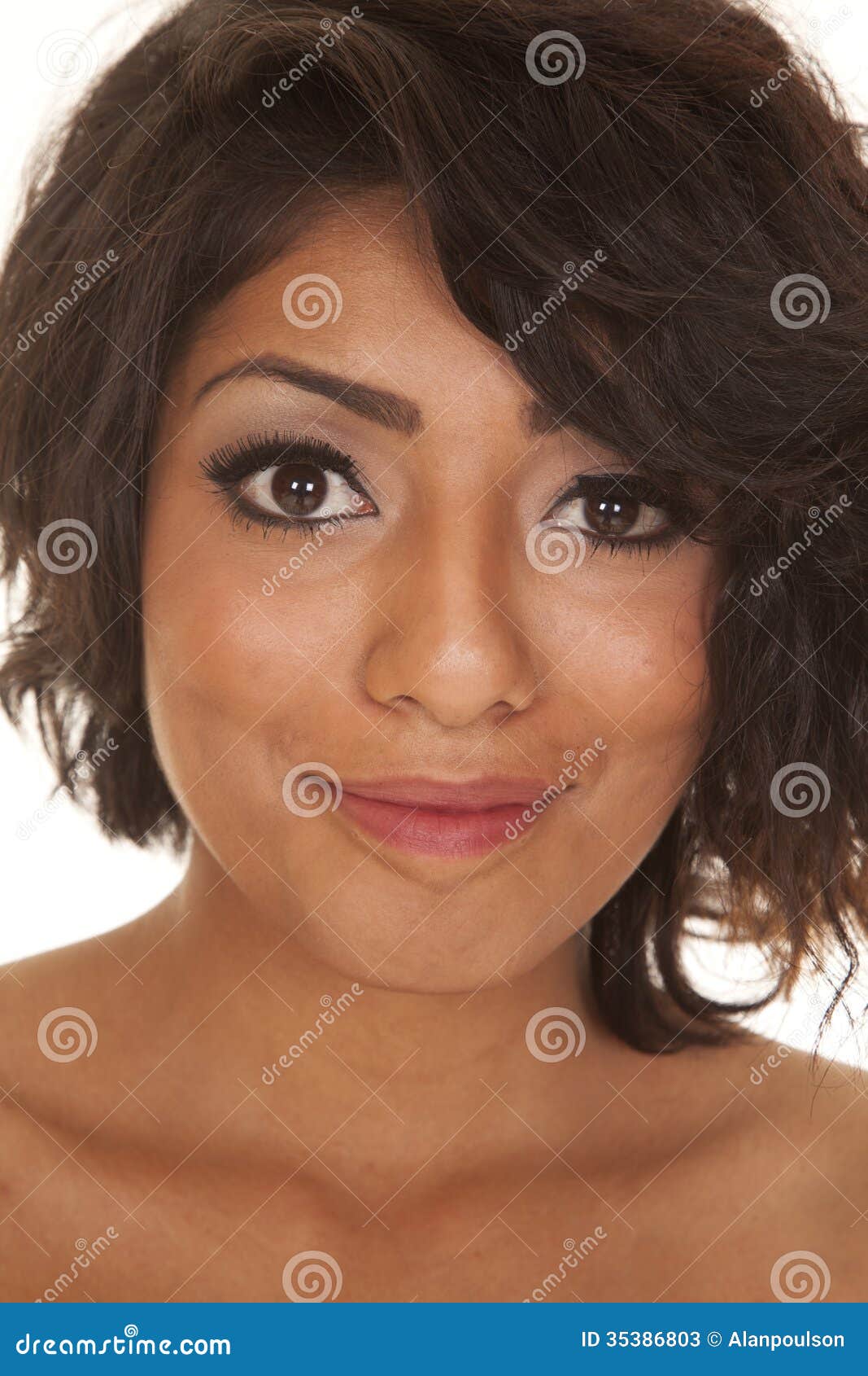 Hispanic Woman Close Up Smile Stock Image - Image of latin, lips: 35386803