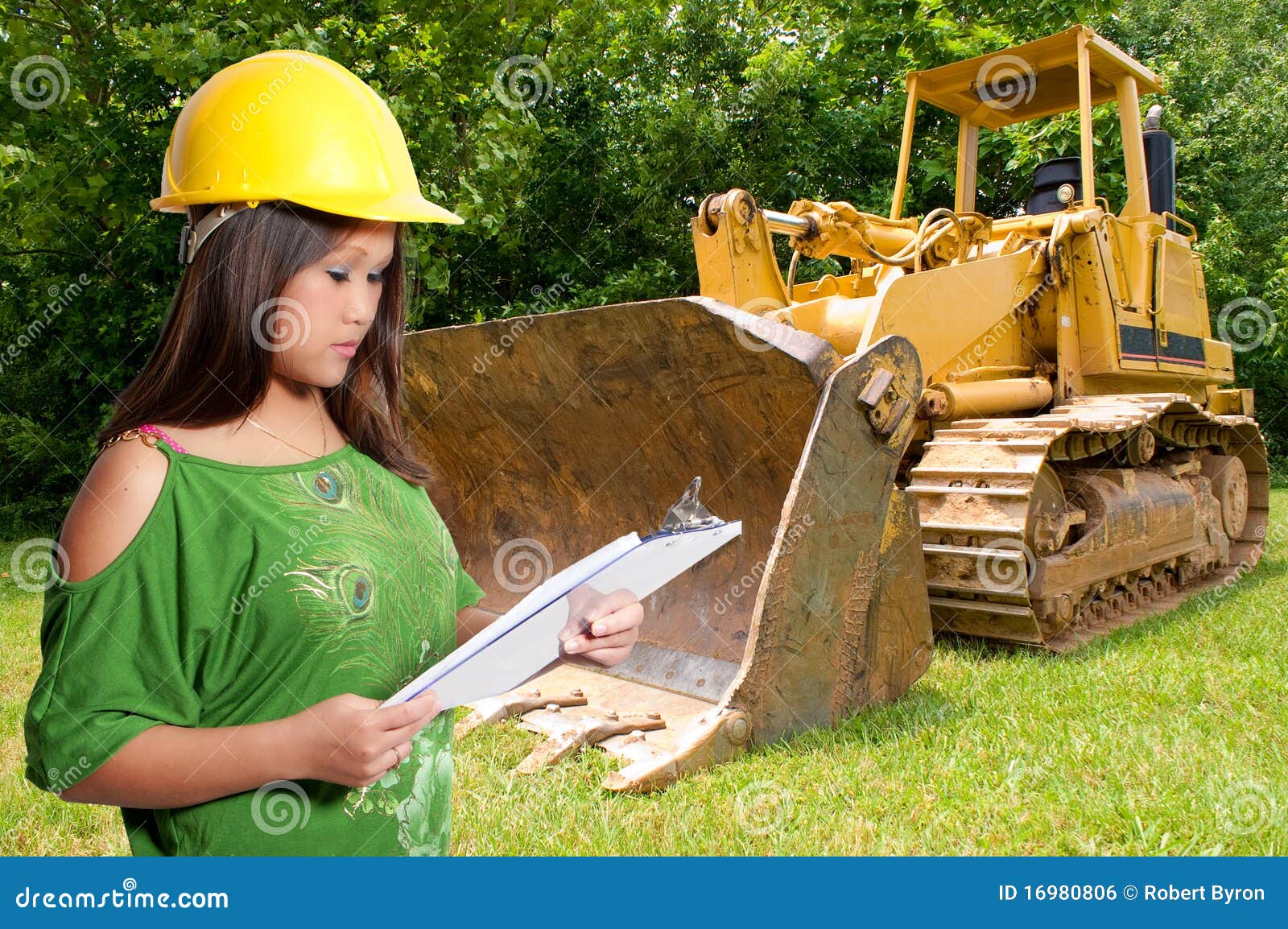 Hispanic Woman Construction Worker Stock Photo - Image of architect ...