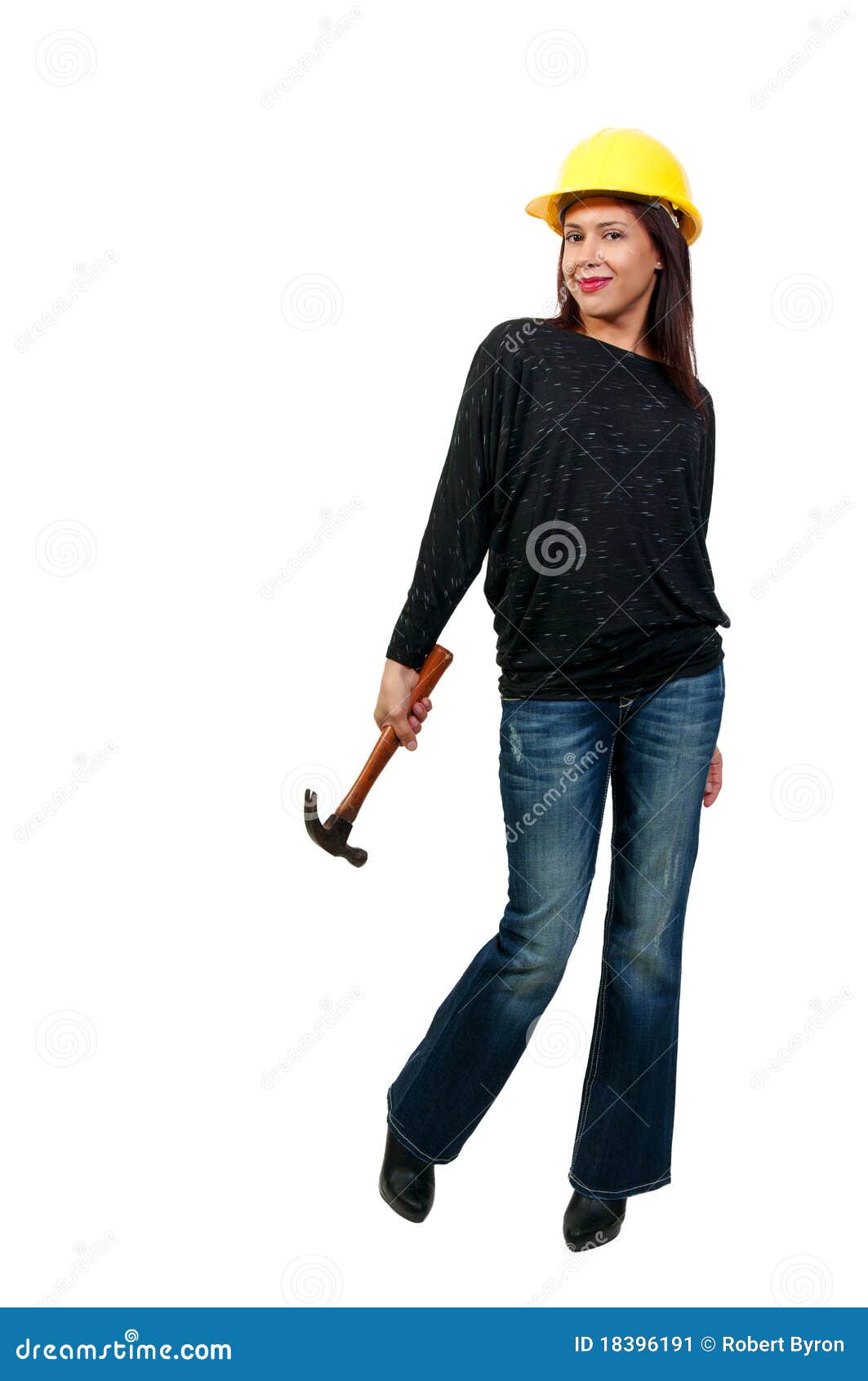 Hispanic Woman Construction Worker Stock Image - Image of hispanic ...