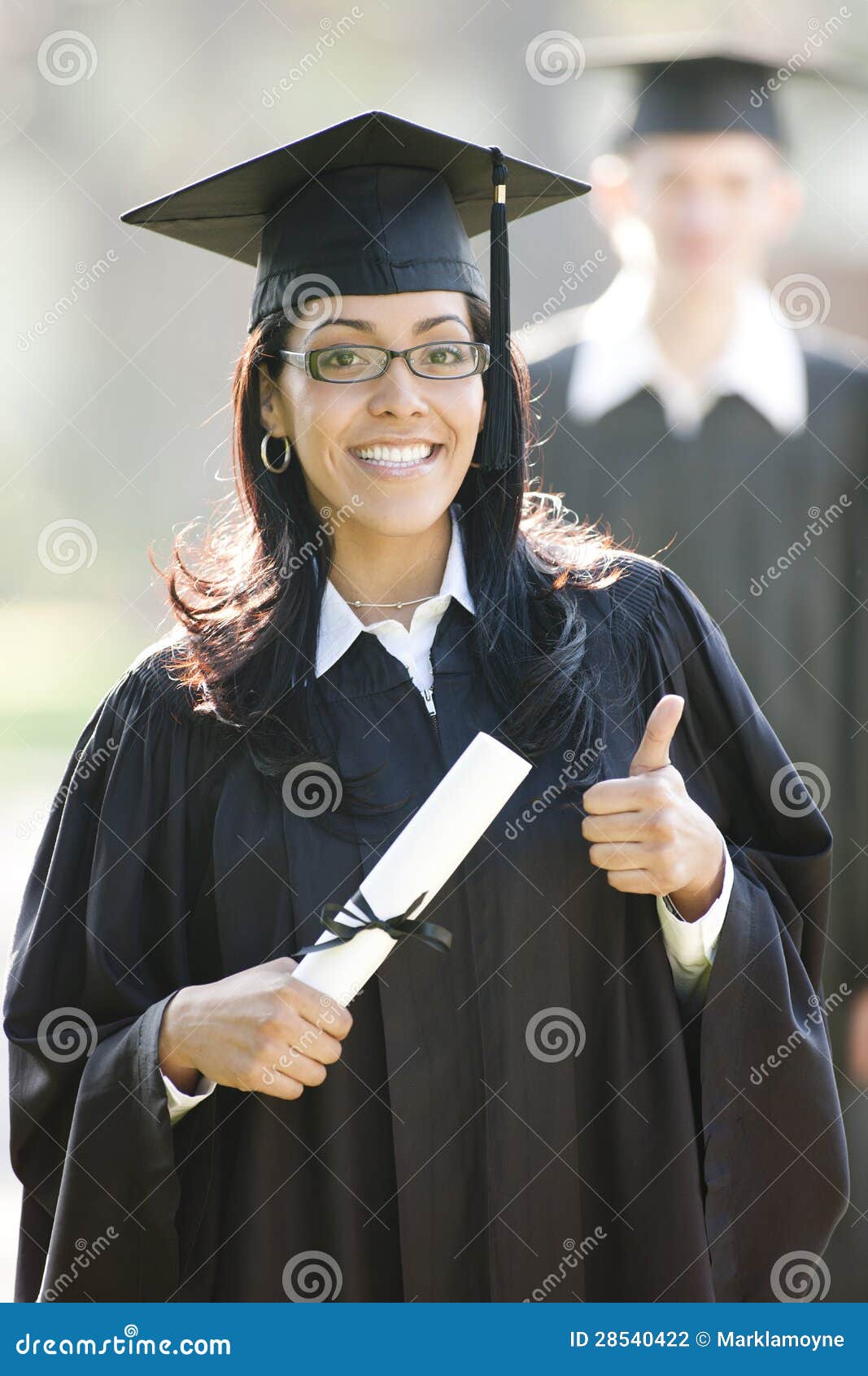 Hispanic Woman Graduate stock photo. Image of high, degree - 28540422