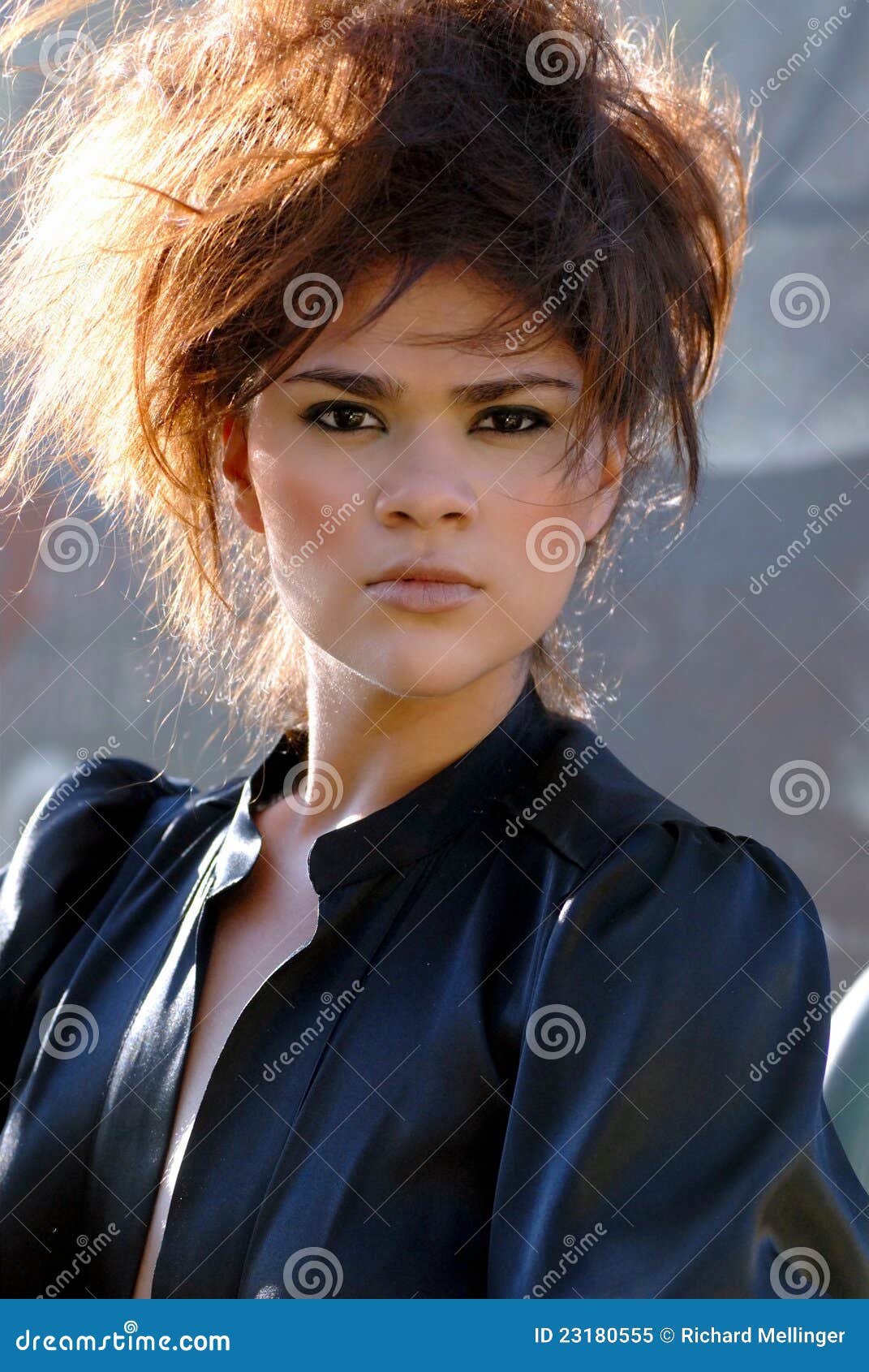 Hispanic woman portrait stock image. Image of graffiti - 23180555
