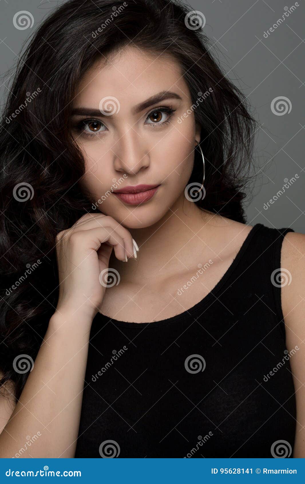 Hispanic Woman Portrait stock image. Image of teenager - 95628141