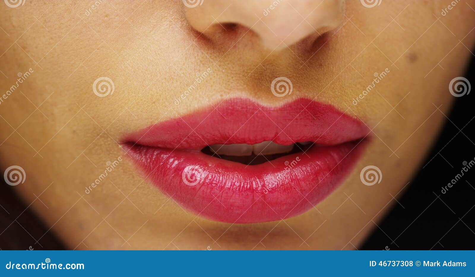Hispanic Woman S Red Luscious Lips Stock Photo - Image of gorgeous ...