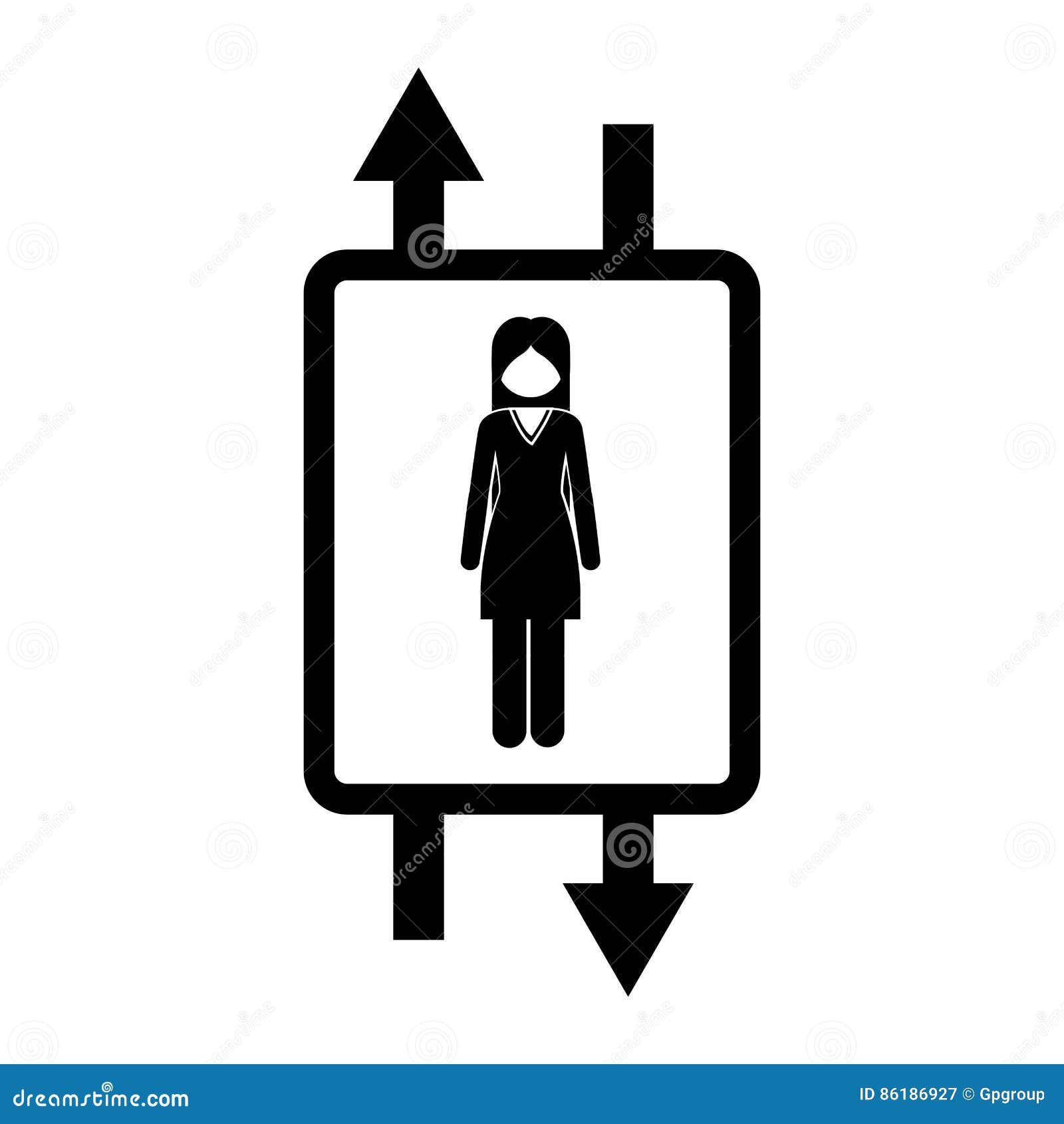 Hiss Med Kvinnan Inom Symbol Stock Illustrationer - Illustration av ...