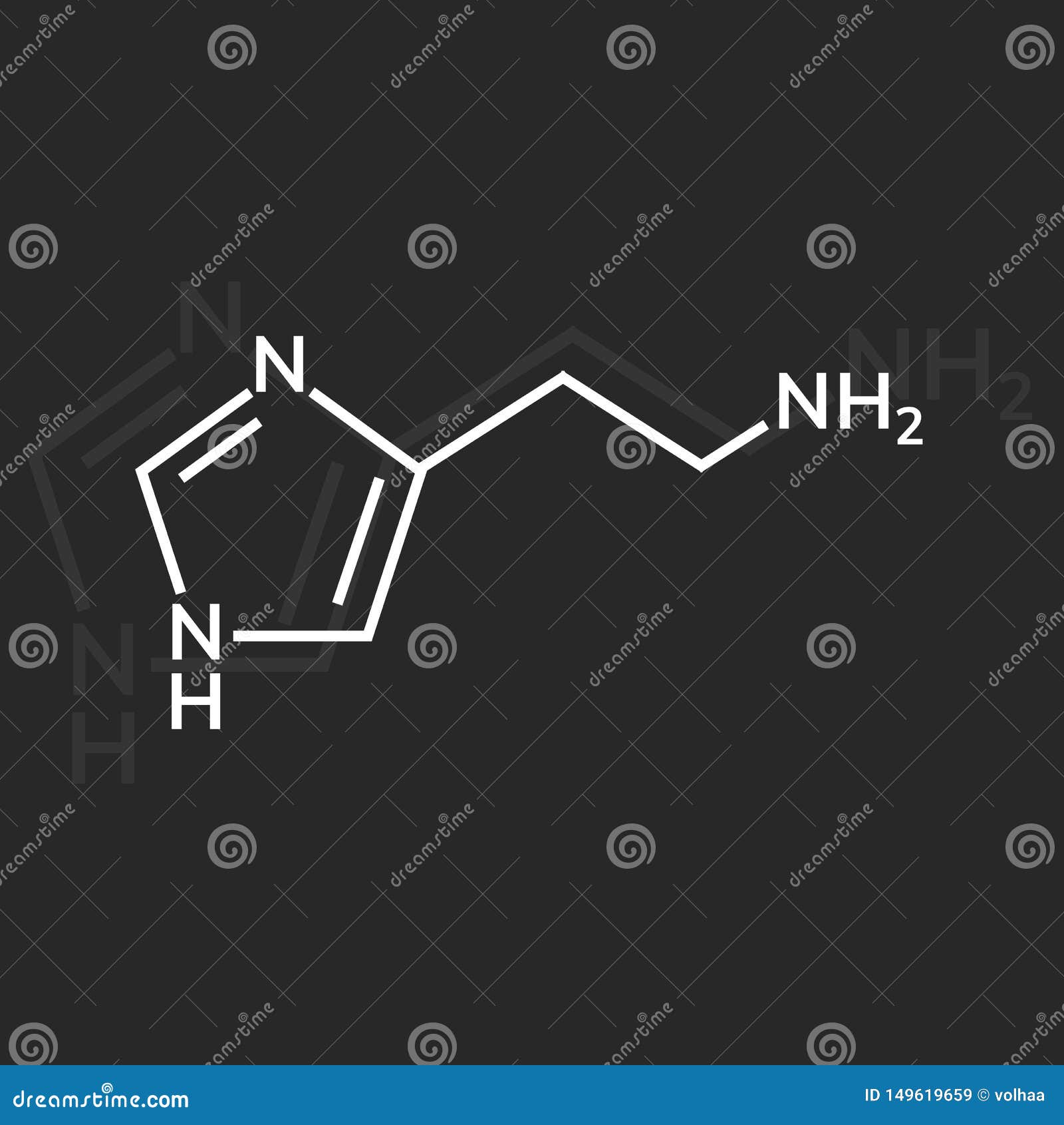 Histamine Molecular Formula Stock Vector - Illustration of inflammatory ...