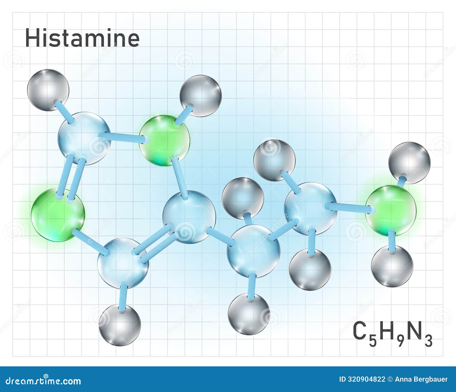 Histamine Molecule Structure in Transparent 3D Style. Medical Vector ...