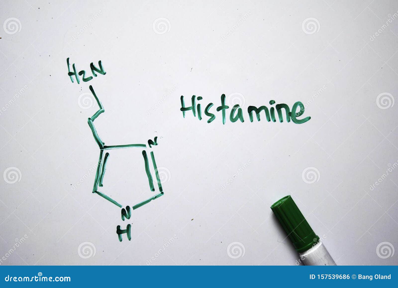 Histamine Molecule Written on the White Board. Structural Chemical ...