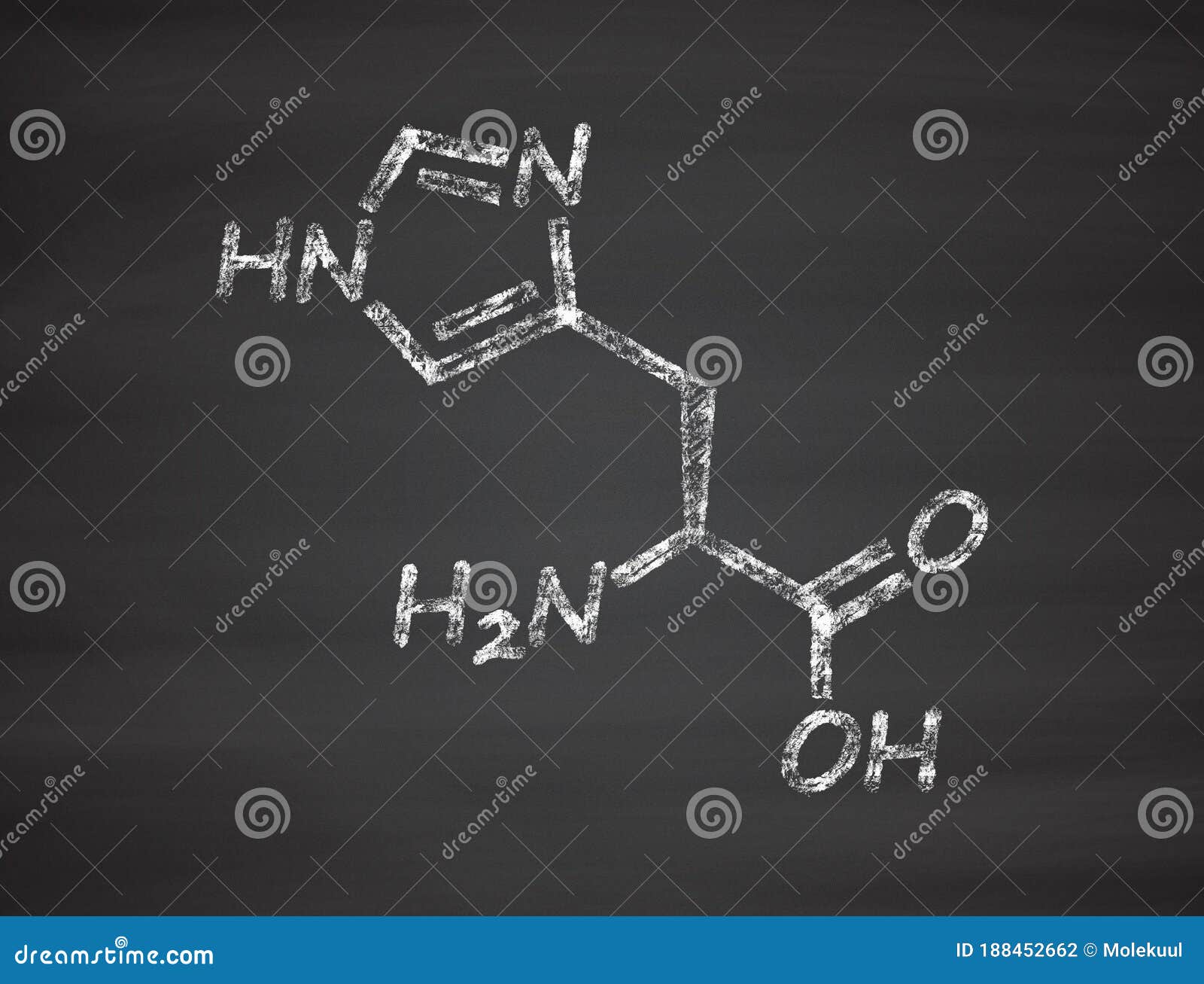 Histidine L-histidine, His, H Amino Acid Molecule. Stock Illustration ...