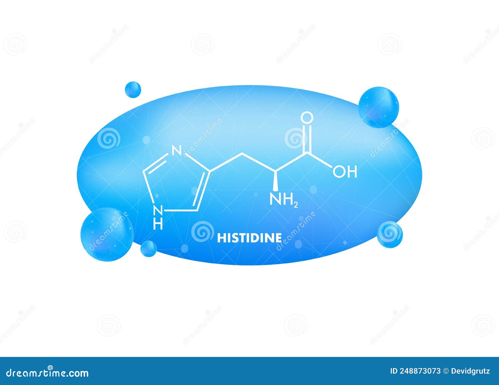 Histidine L-histidine, His, H Amino Acid Molecule. Vector Illustration ...