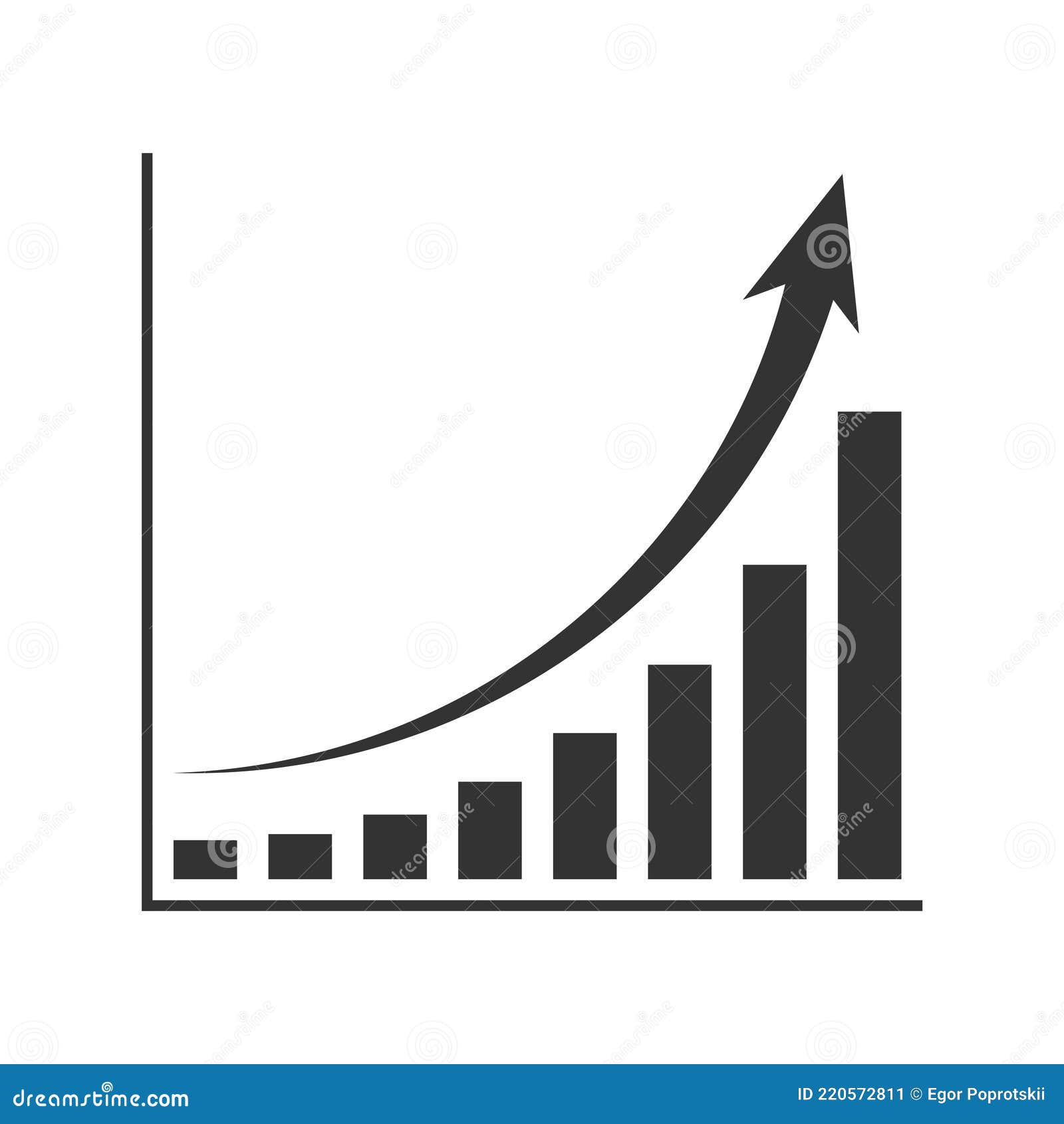 The Histogram. Black Chart On A White Background. Growing Chart. Vector ...