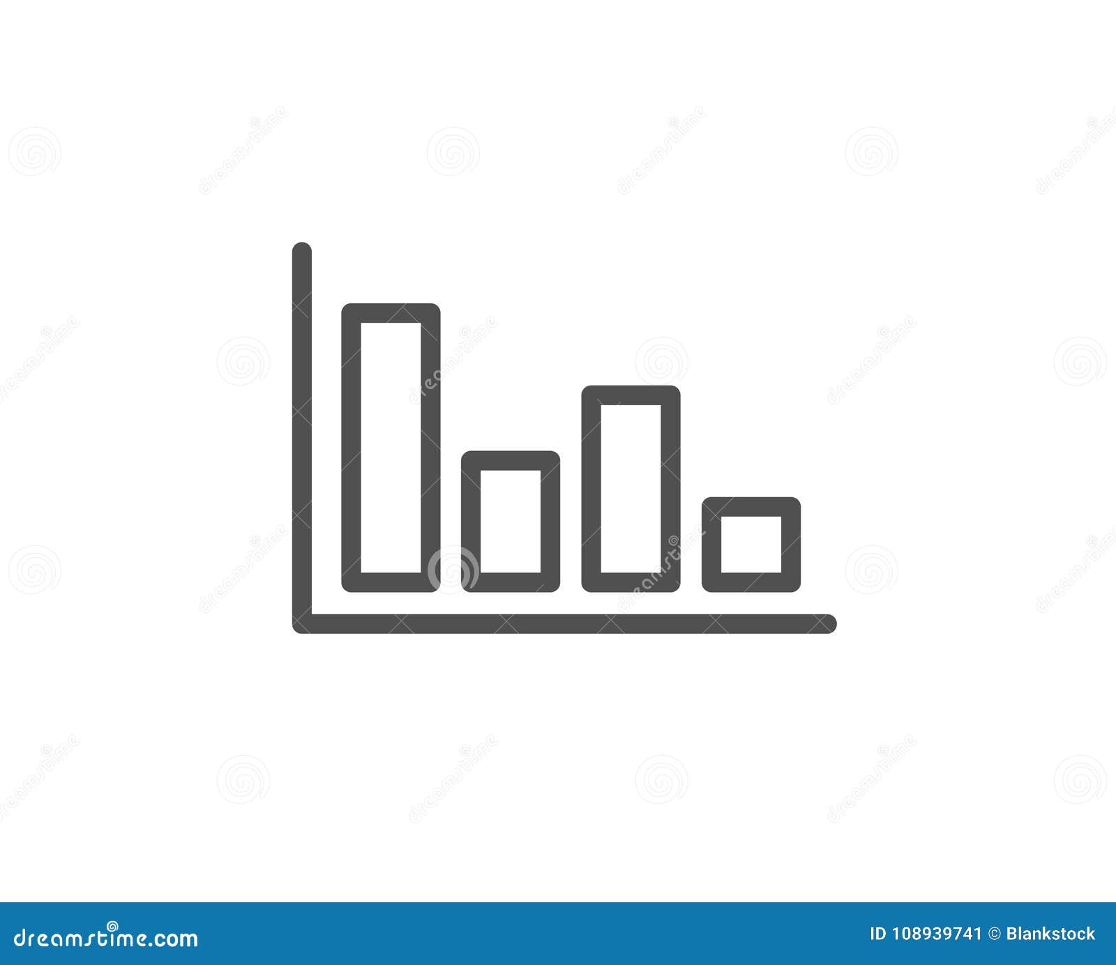Histogram Chart Line Icon. Financial Graph. Stock Vector - Illustration ...