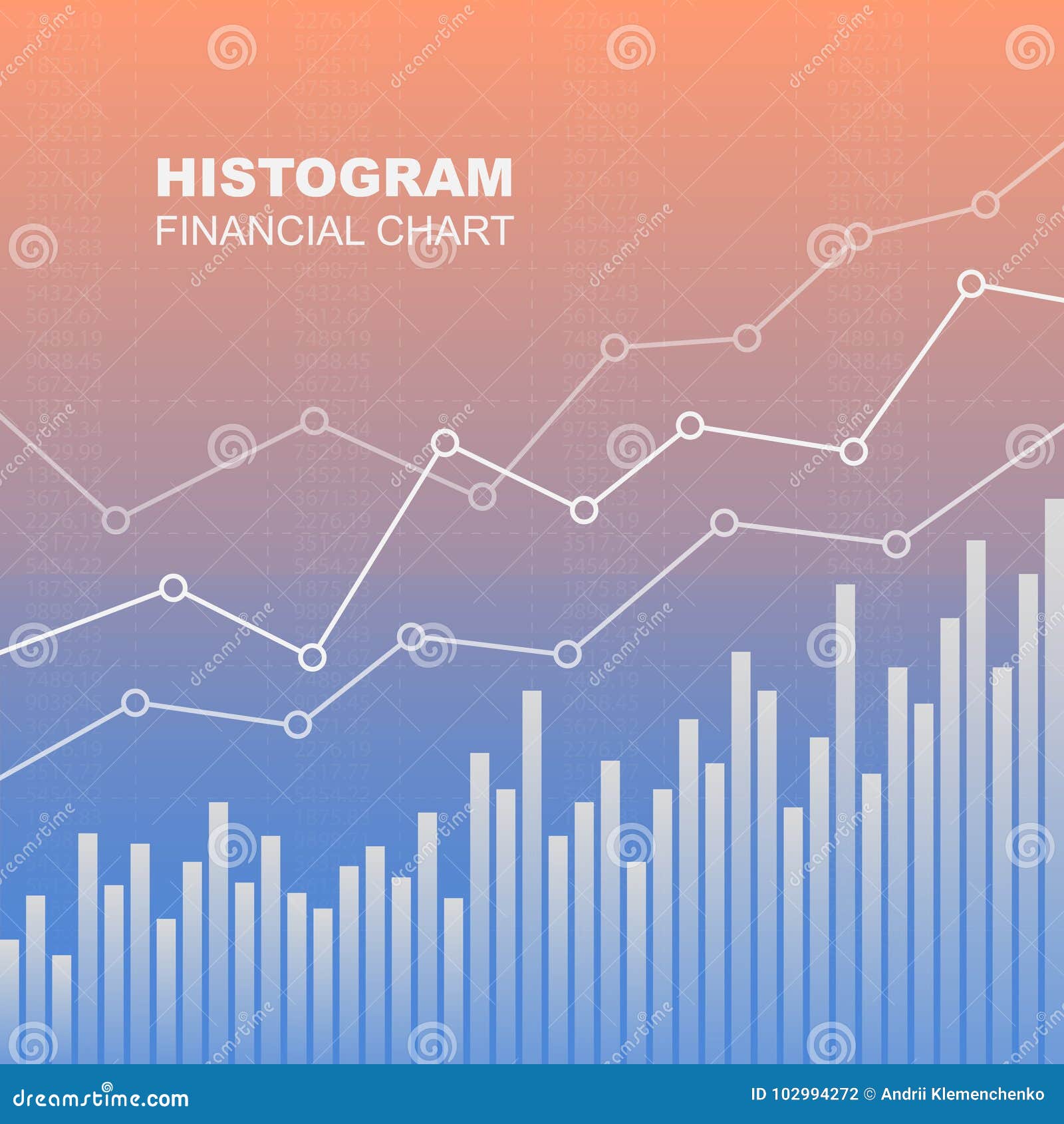 Histogram Financial Chart. Vector Image. Stock Vector - Illustration of ...