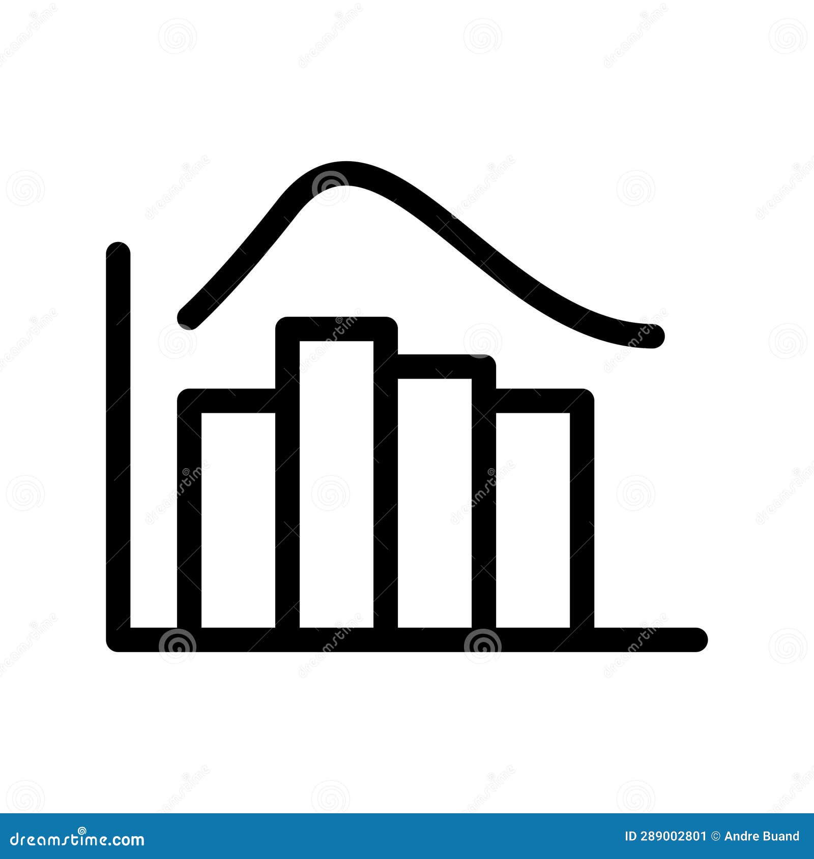 Histogram Line Icon Illustration Vector Graphic Stock Illustration ...