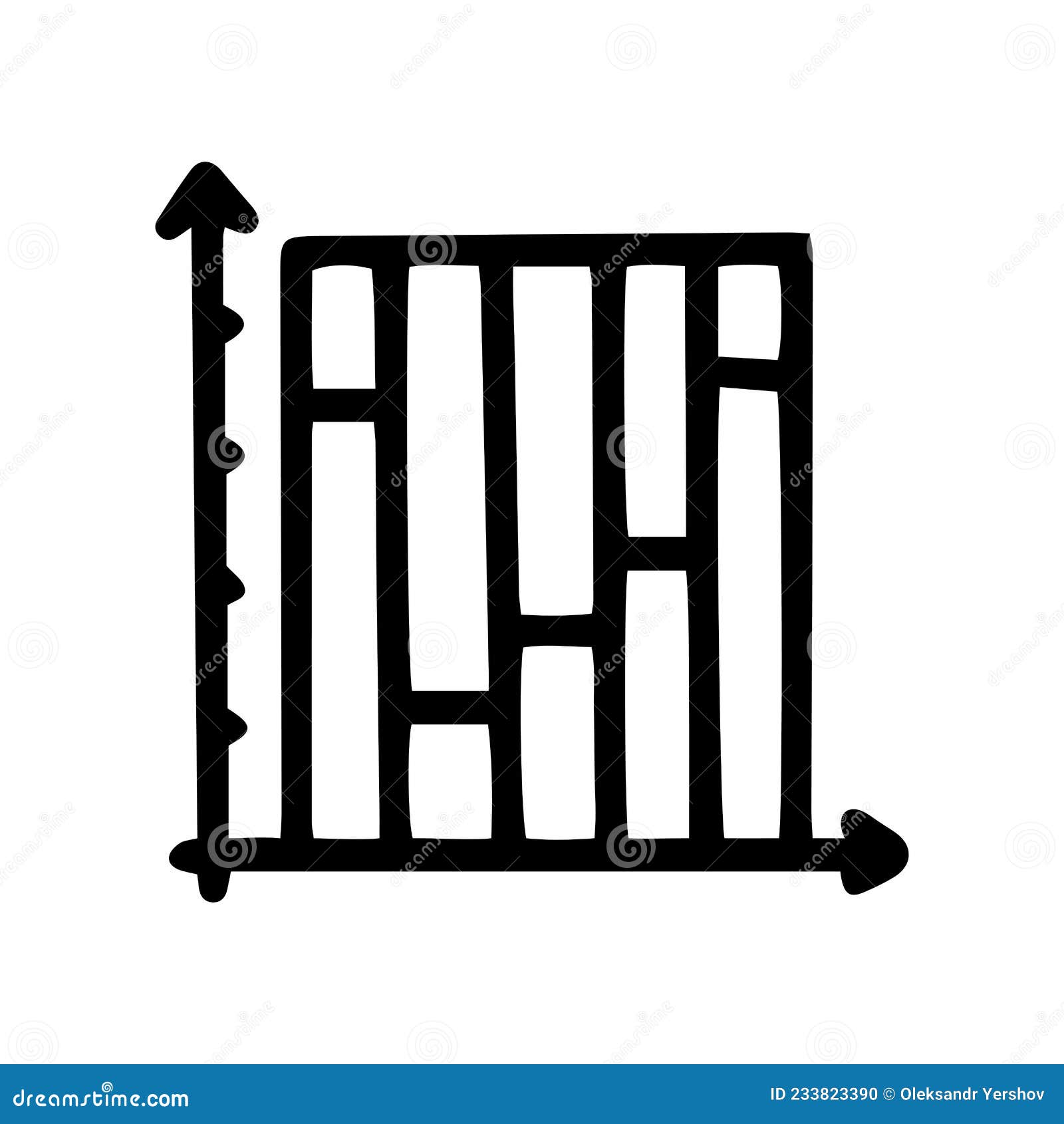 The Histogram. Black Chart On A White Background. Growing Chart. Vector ...