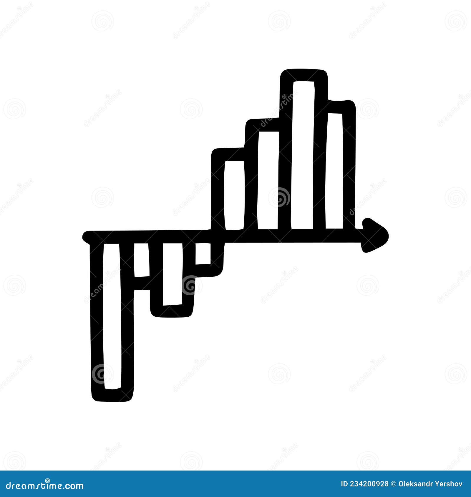 The Histogram. Black Chart On A White Background. Growing Chart. Vector ...