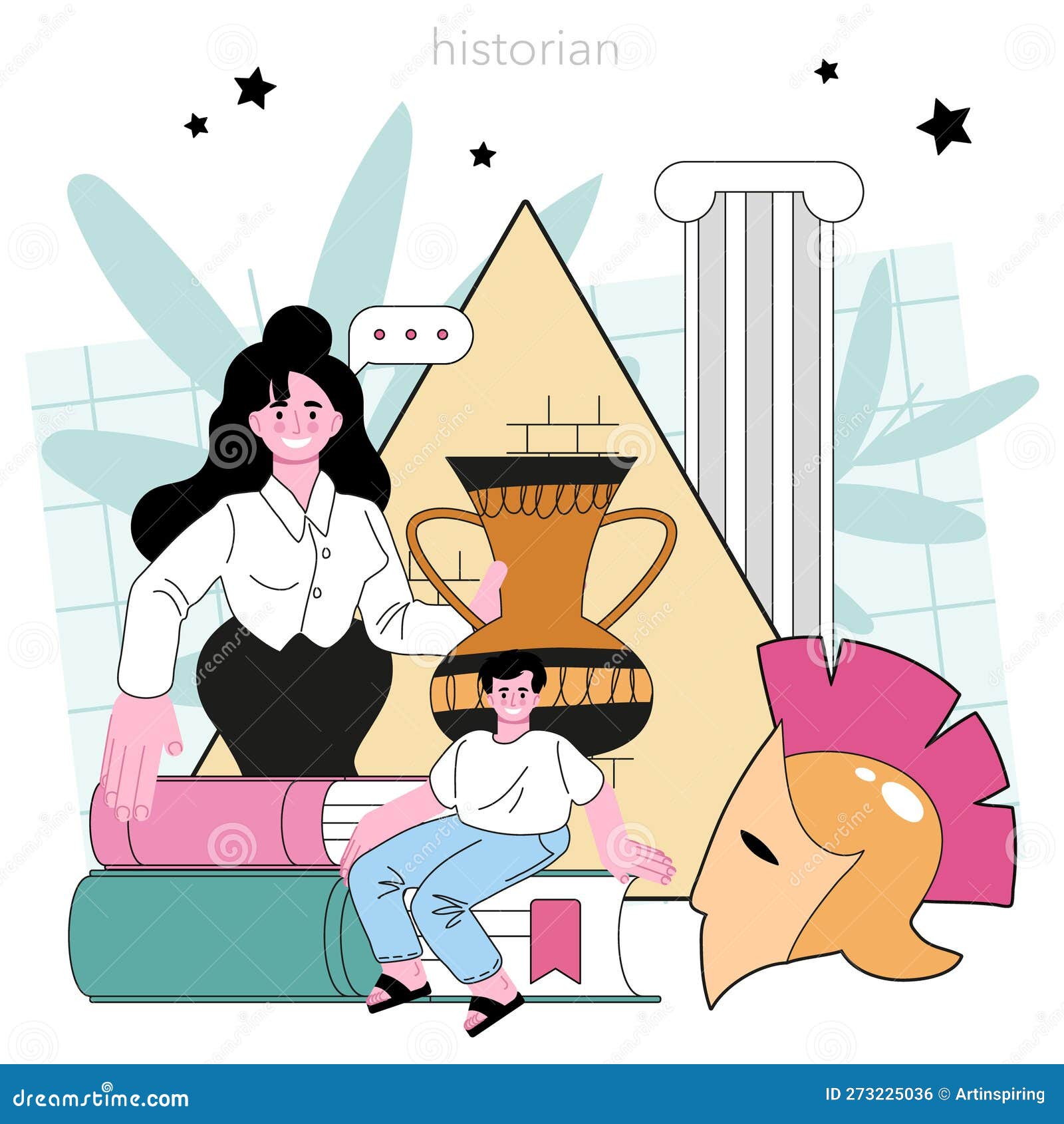 Historian. History Scientist or Archaeologist Stock Vector ...