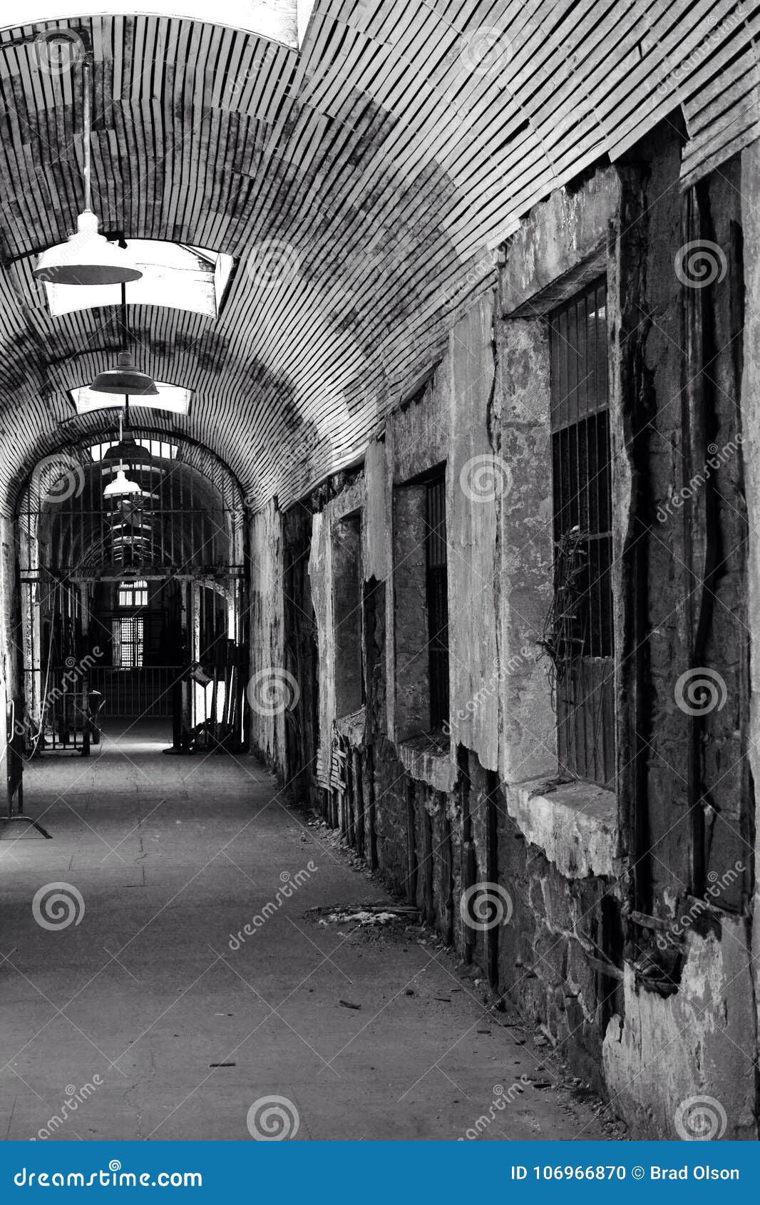 Historic and Abandoned Old Building Hallway Looking Up at Ceiling Stock ...
