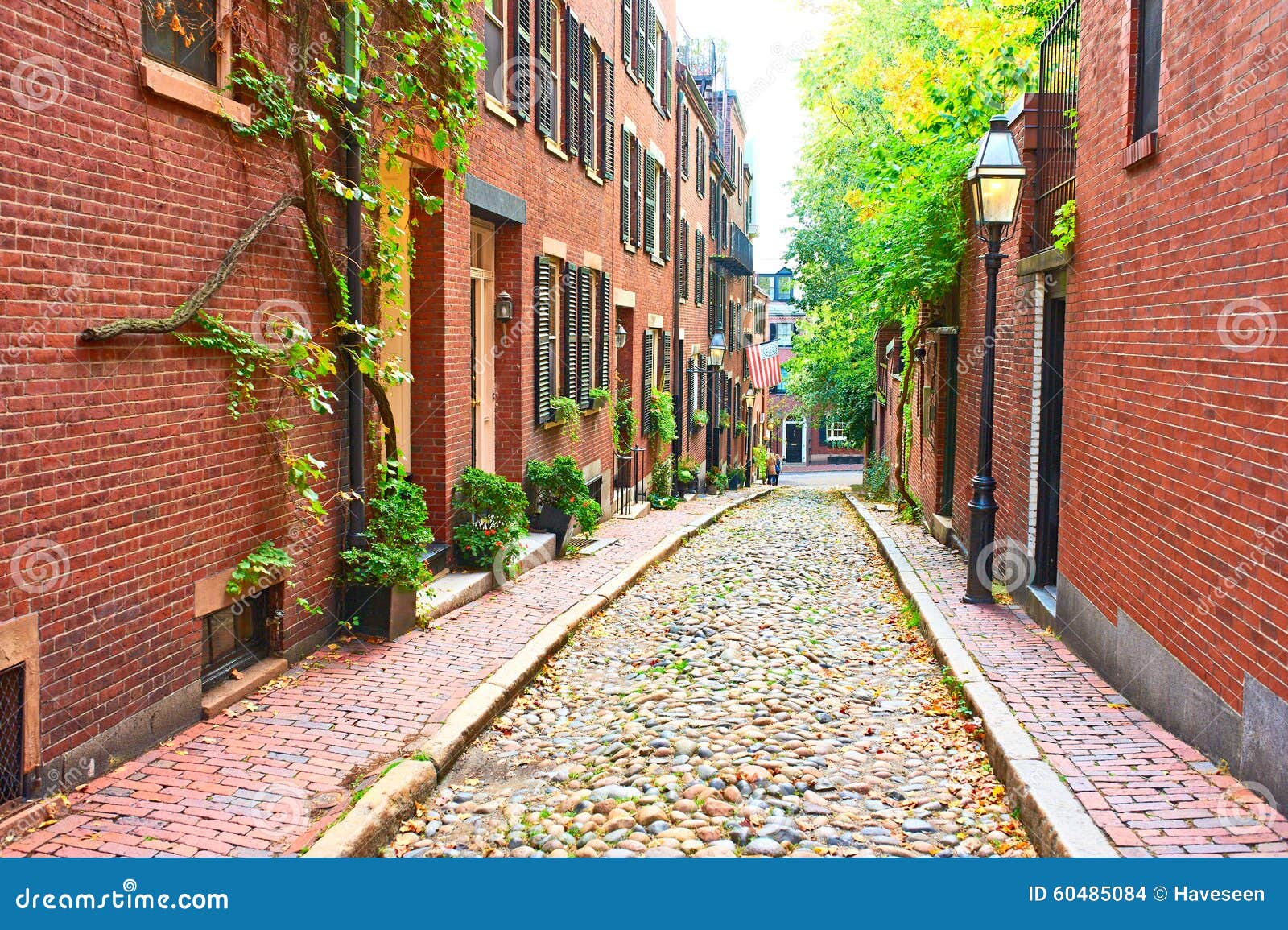 Historic Acorn Street at Boston Stock Photo - Image of glass ... Historic Acorn Street at Boston Stock Photo - Image of glass ...