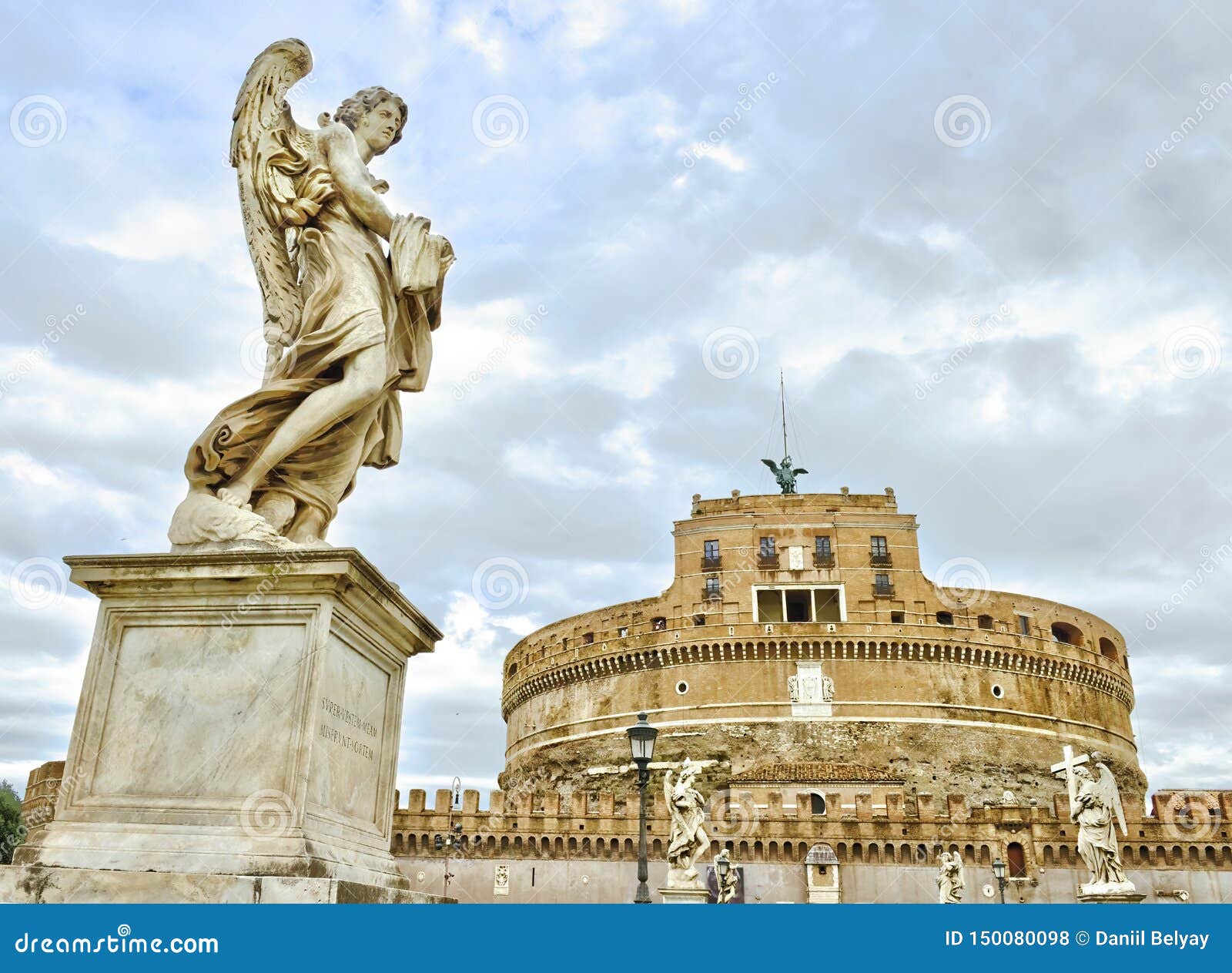 Historic Ancient Castle of Saint Angel in Rome Stock Photo - Image of ...
