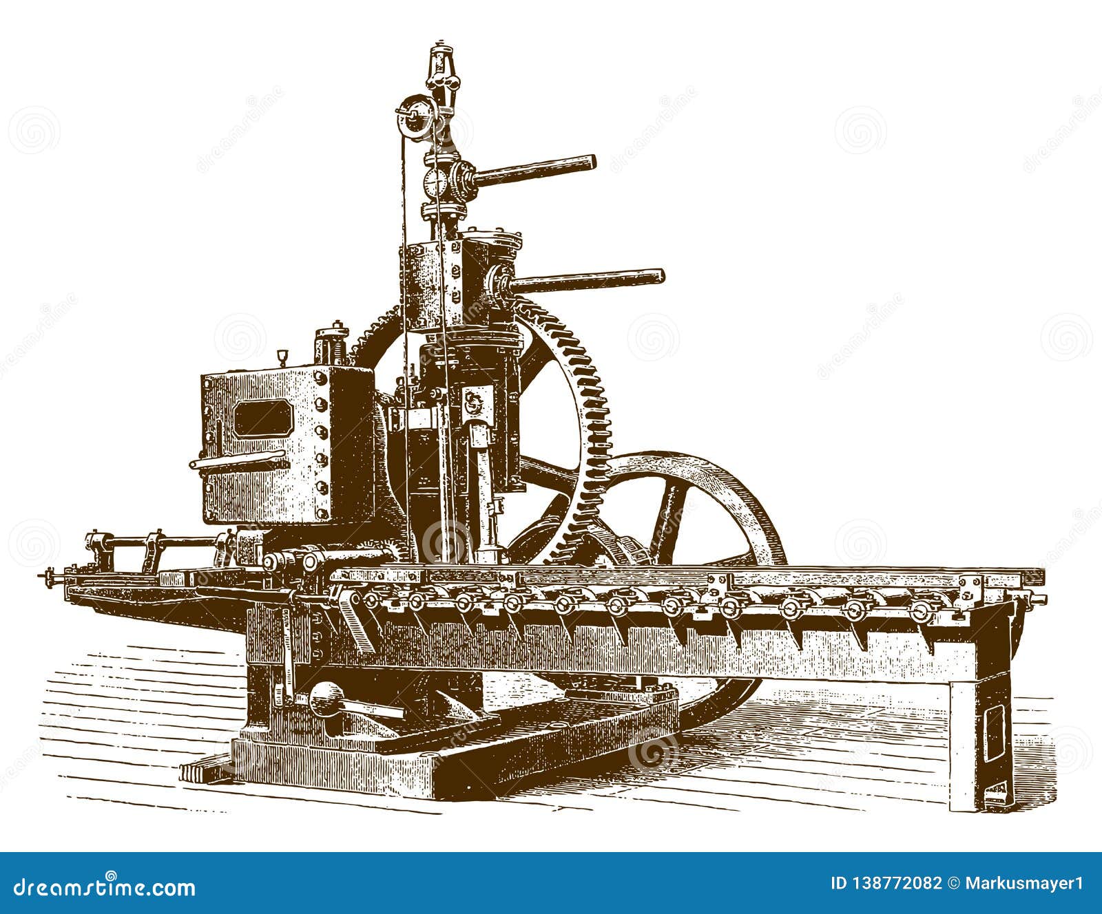 Historical Automatic Shearing Machine for Steel Billets Stock Vector ...
