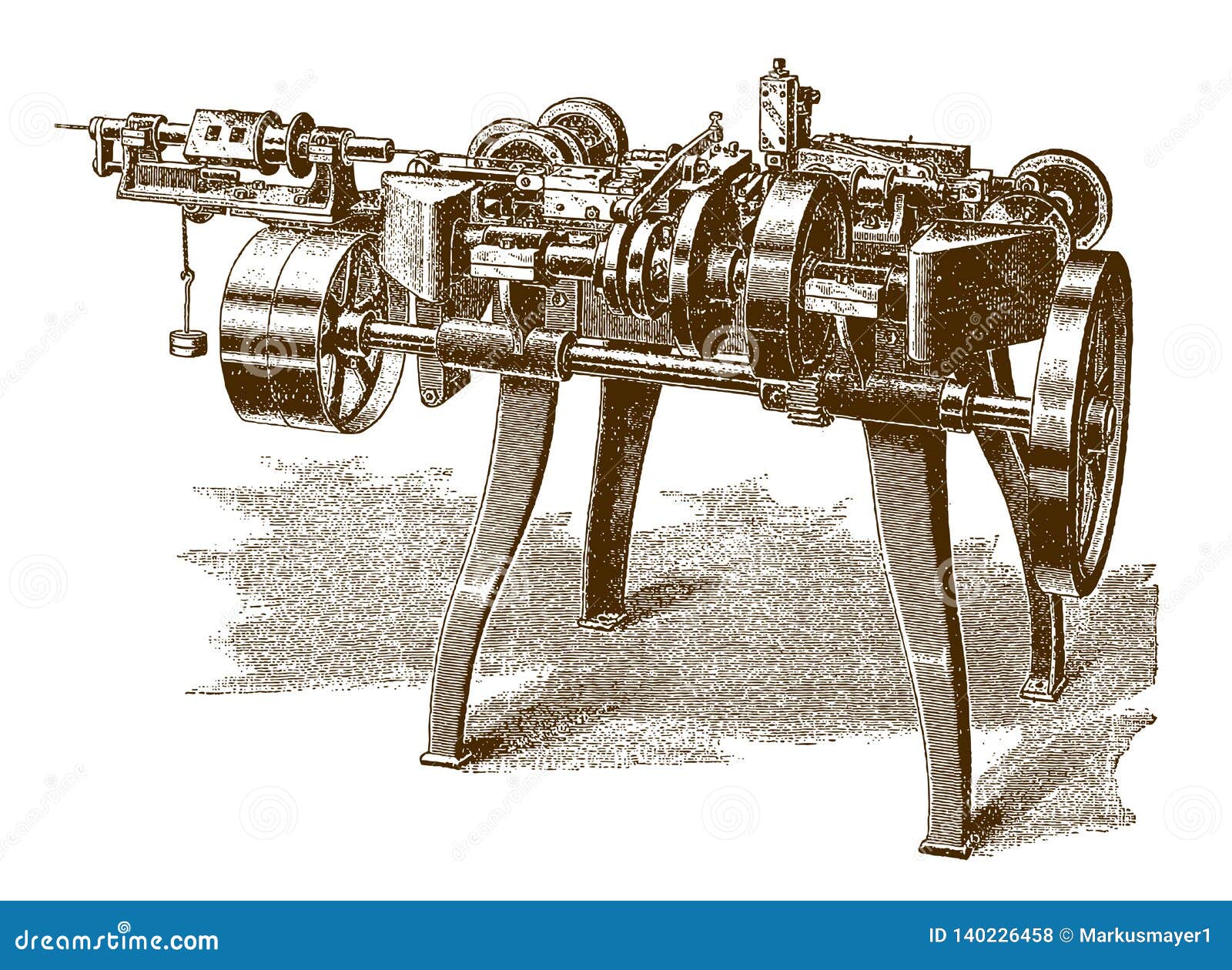 Historical Automatic Wire Cutting and Milling Machine Stock Vector ...
